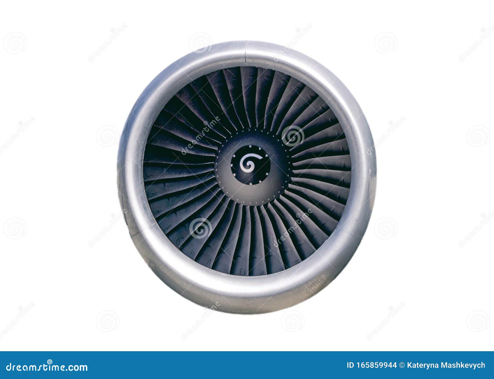 Engine of Modern Passenger Jet Airplane. Rotating Fan and Isolatred on ...