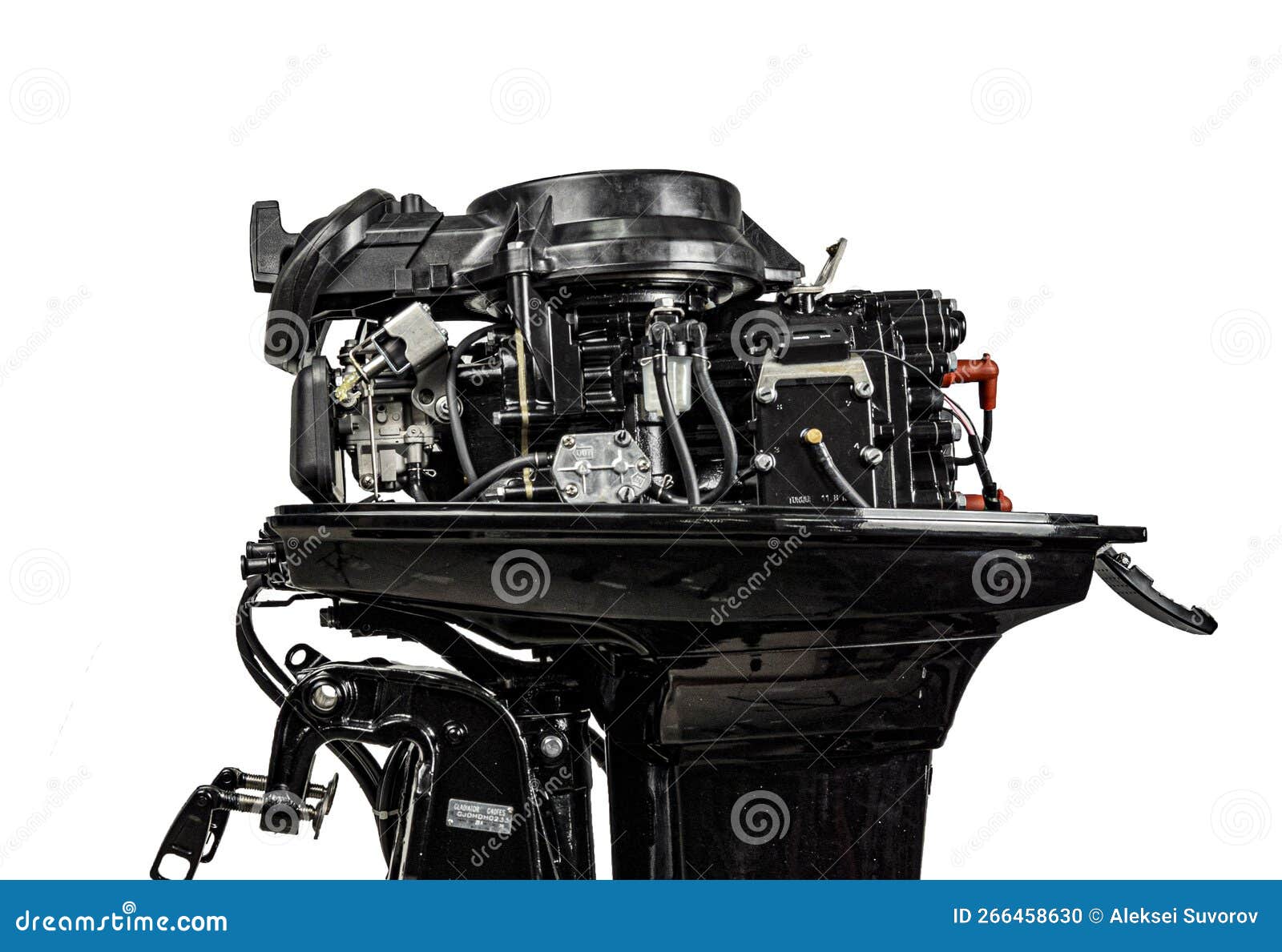 Engine of Motor Boat. Isolated Over White Stock Photo - Image of auto ...