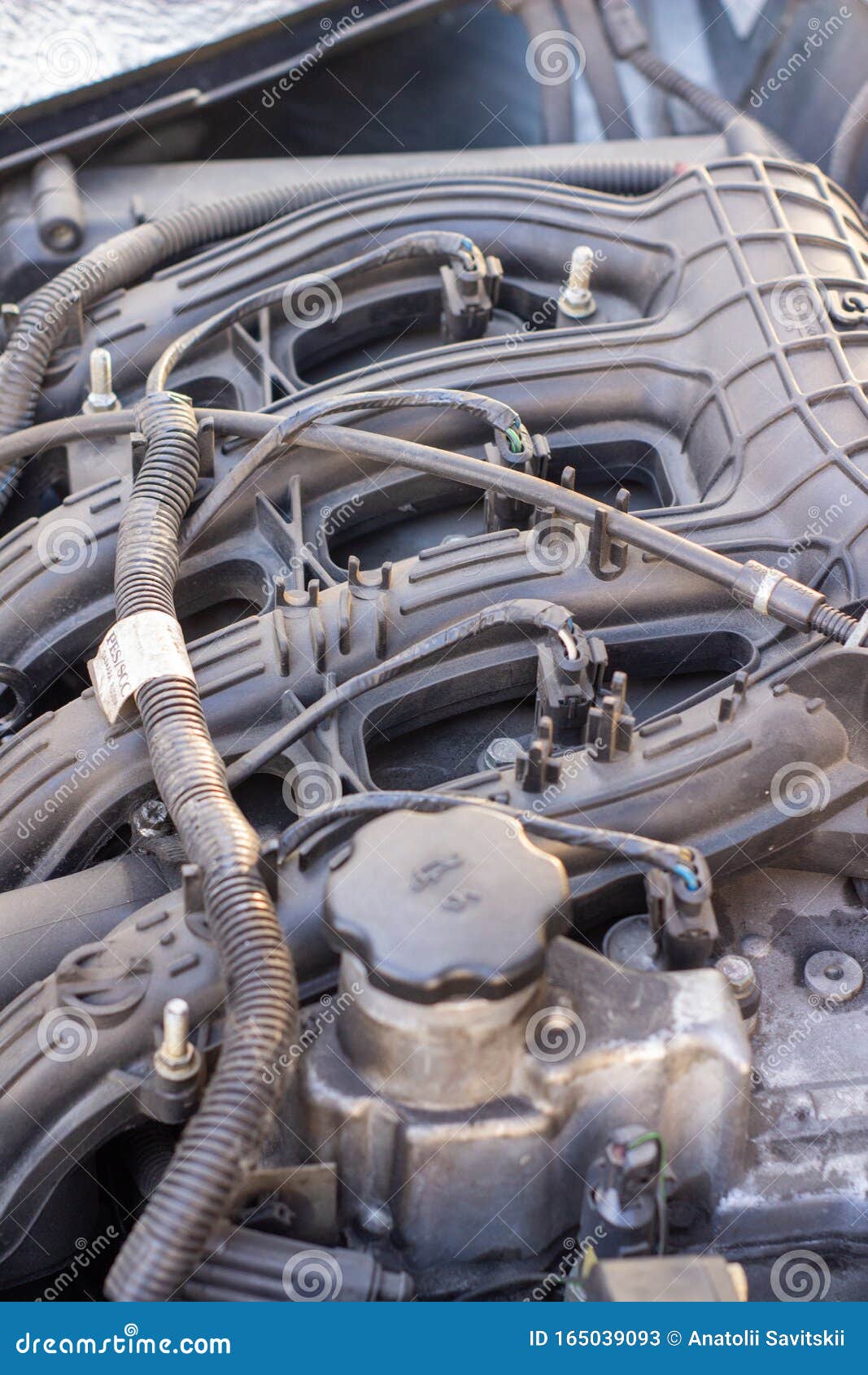 Engine, Motor Lada Prior. Open the Hood Editorial Stock Photo - Image ...