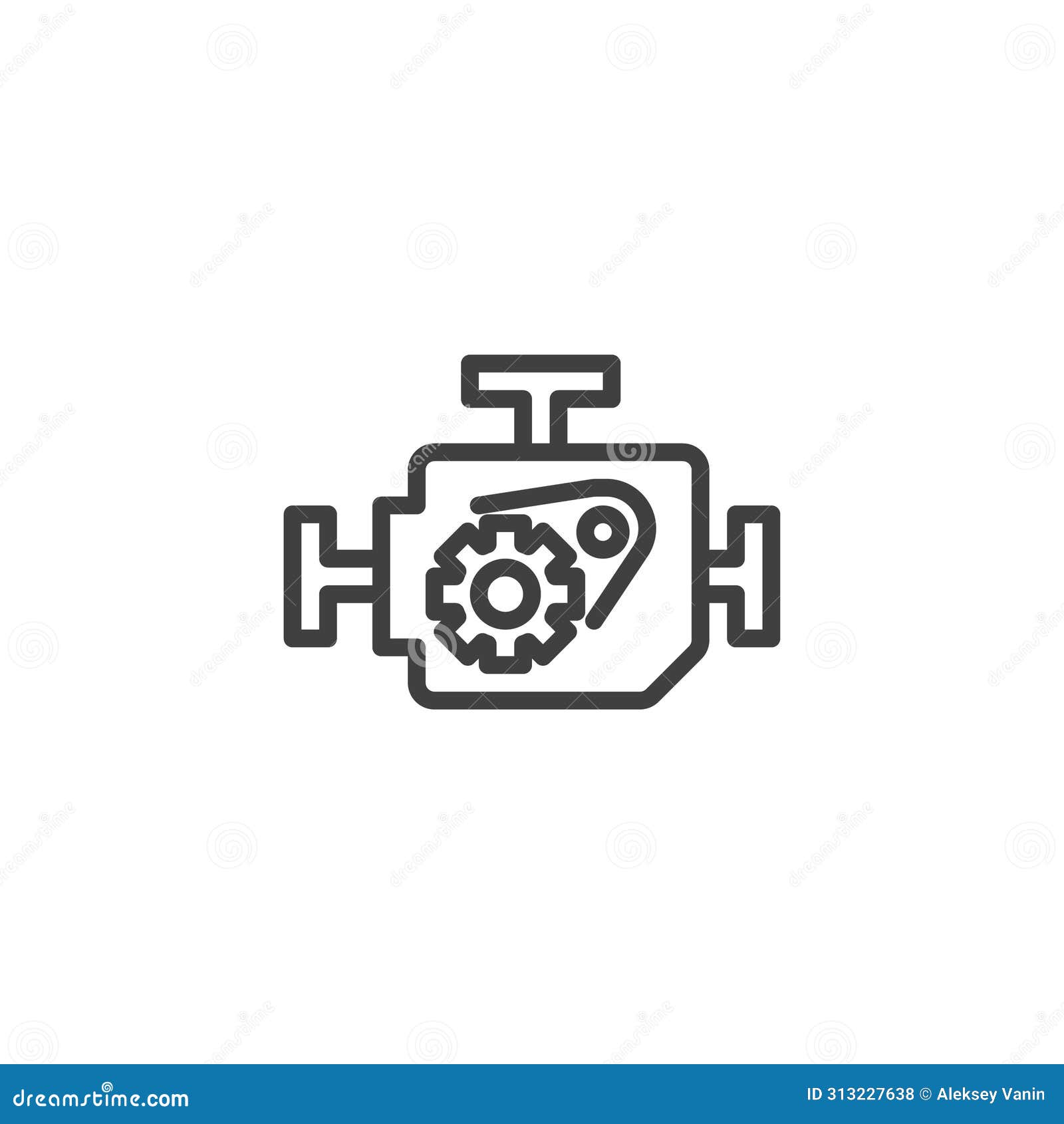 Engine or motor line icon stock illustration. Illustration of gear ...