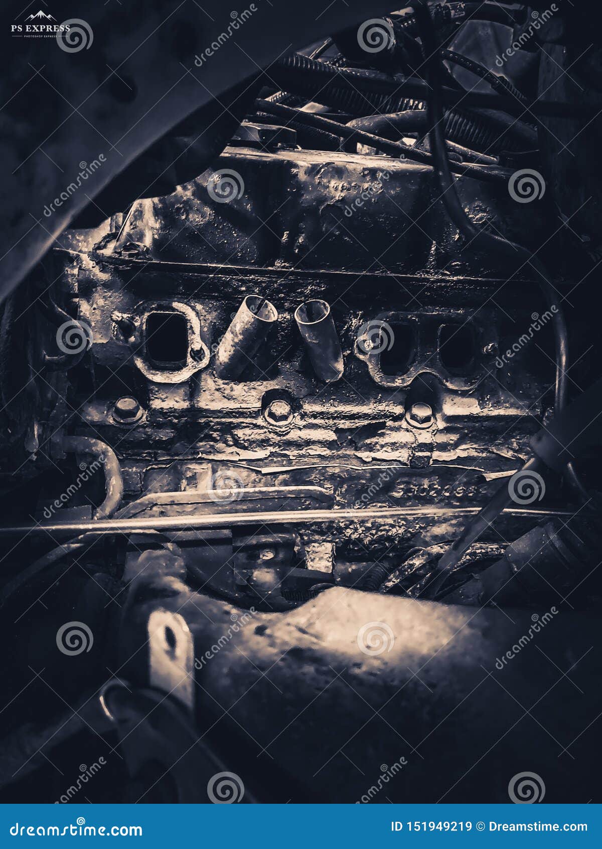An Engine Needs To Be Fixed Stock Image - Image of repair, exhaust ...