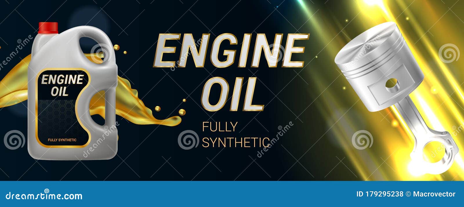 Engine Oil Advertising Realistic Illustration Stock Vector ...