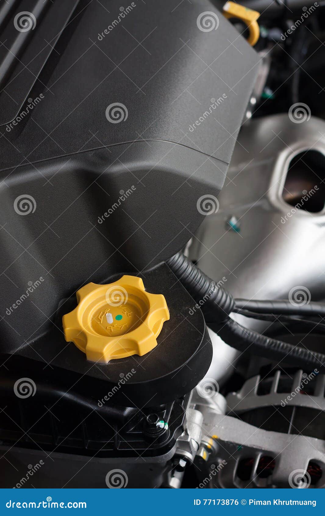Engine oil cap in car hood stock photo. Image of mechanic - 77173876