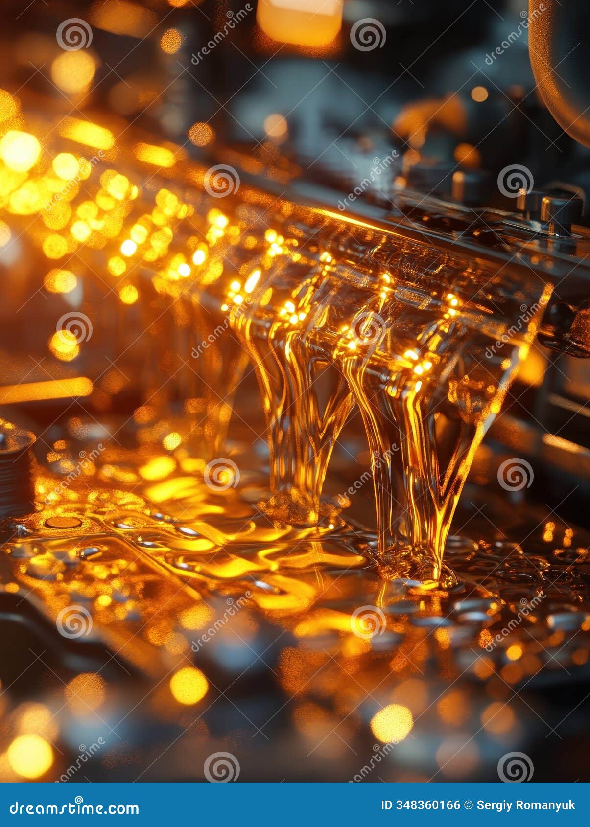 Engine Oil Flowing through a Well-maintained Car Engine in a Workshop ...