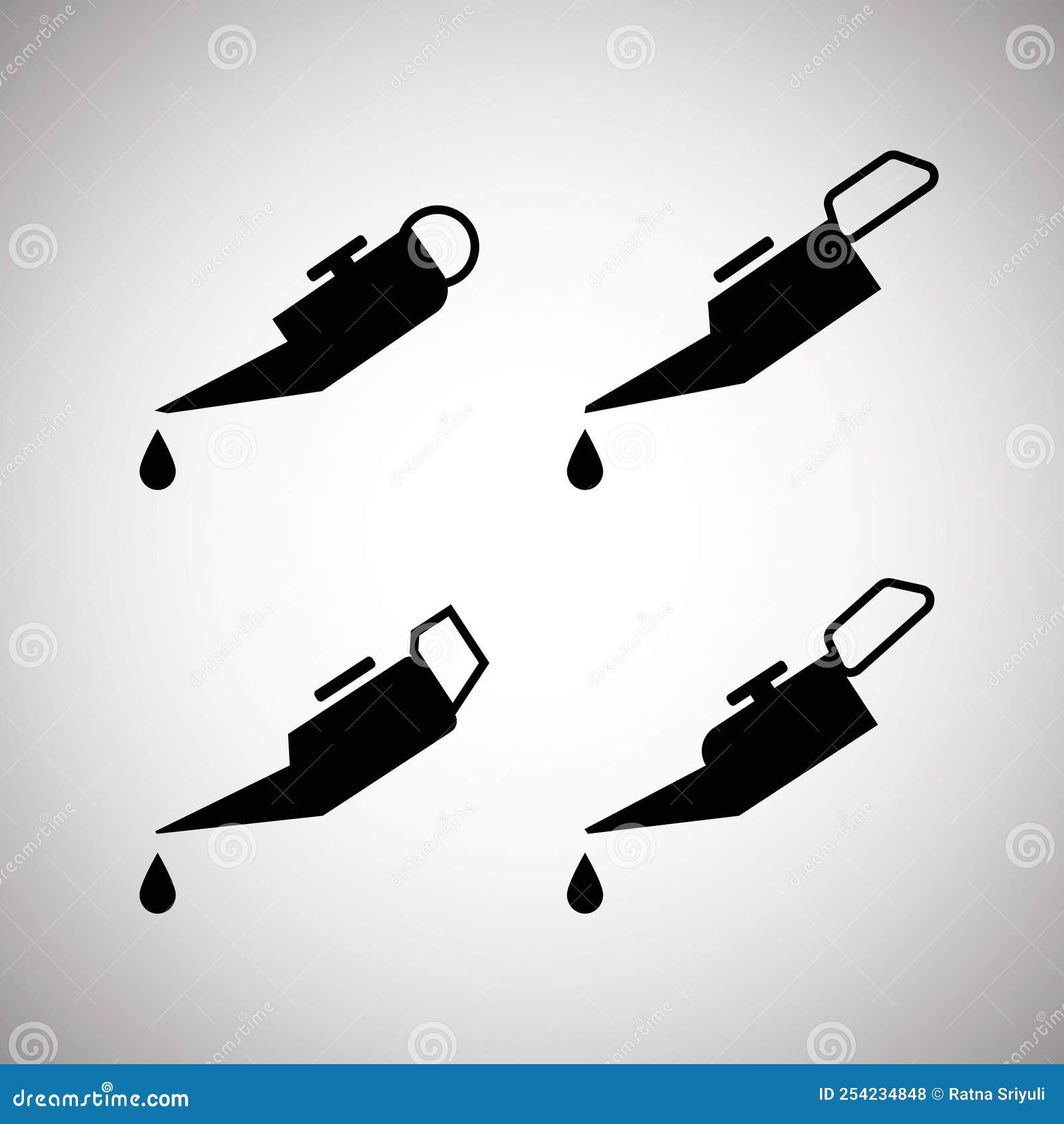 Engine Oil Icons Design Vector Flat Isolated Illustration Stock Vector ...