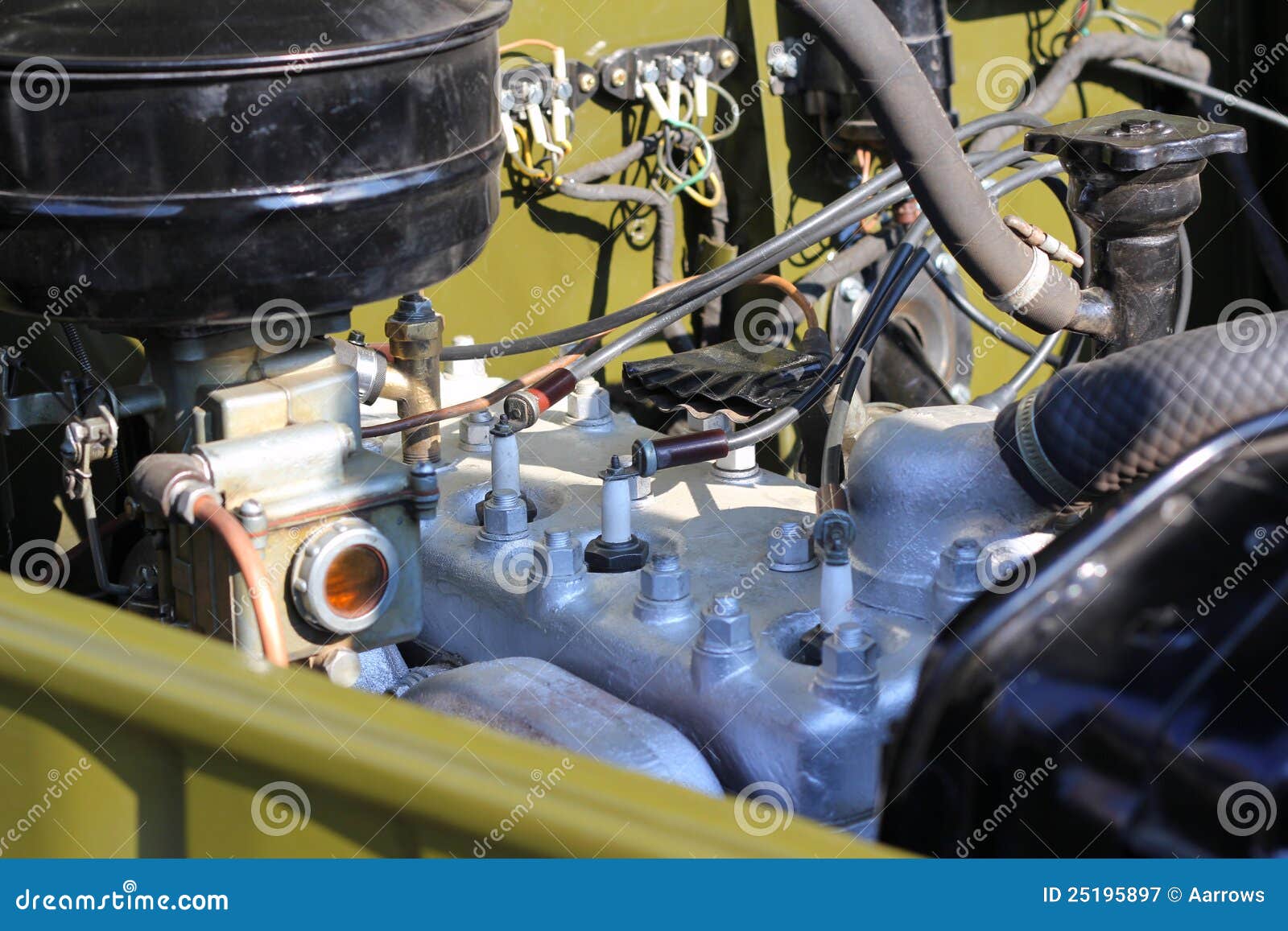Engine an old car stock image. Image of motor, repair - 25195897