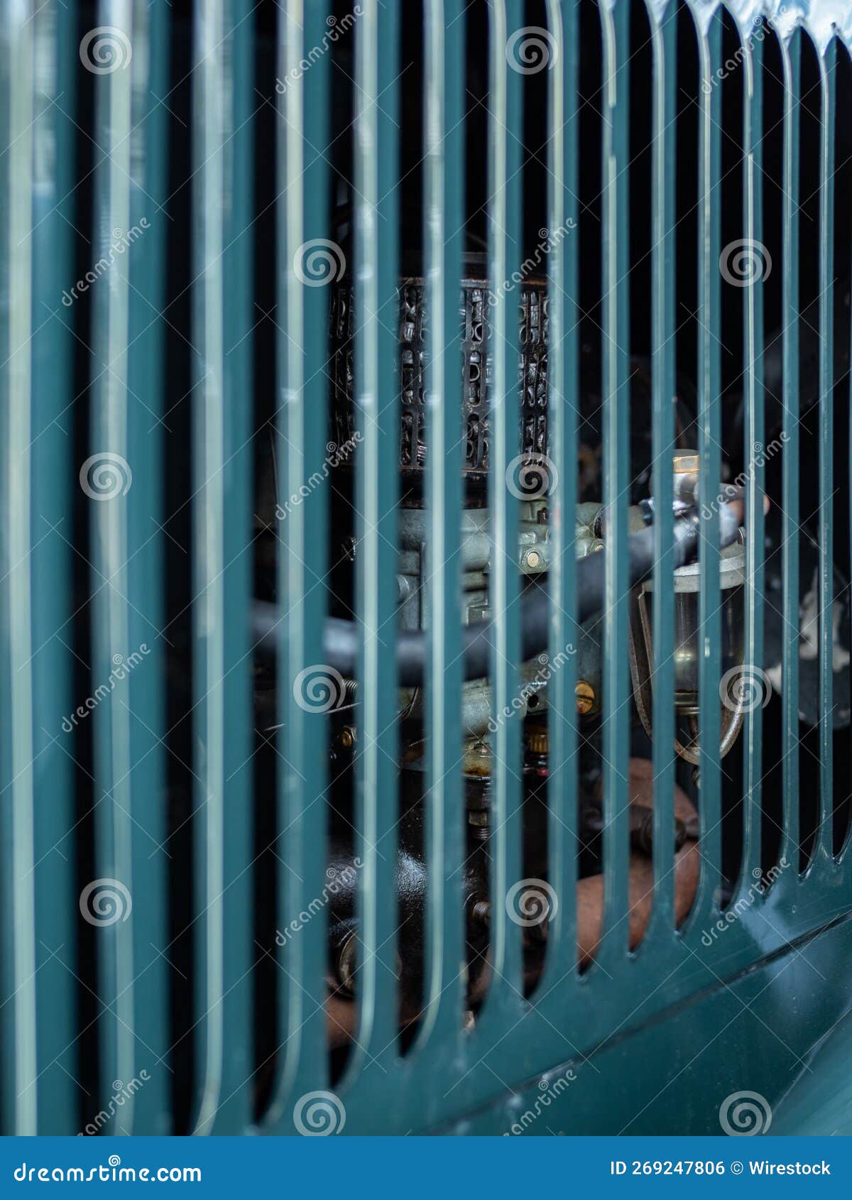 Engine of an Old Car As Seen from Its Lateral Stock Photo - Image of ...