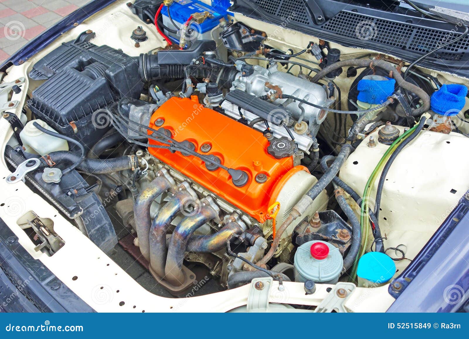 Engine of an old car stock image. Image of electrical - 52515849