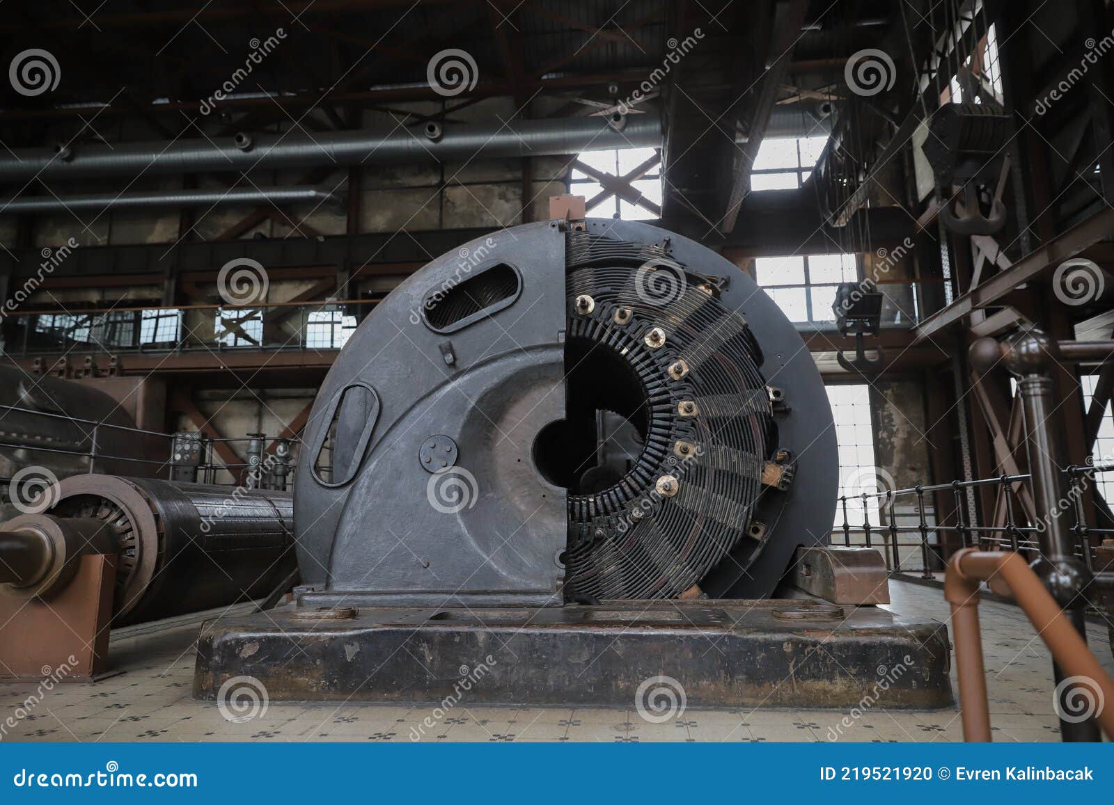 Engine of an Old Power Plant Stock Photo - Image of factory, building ...