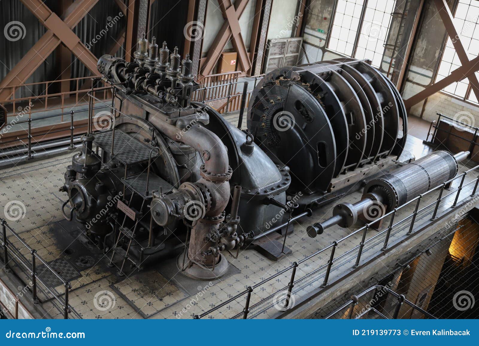 Engine of an Old Power Plant Stock Image - Image of equipment ...