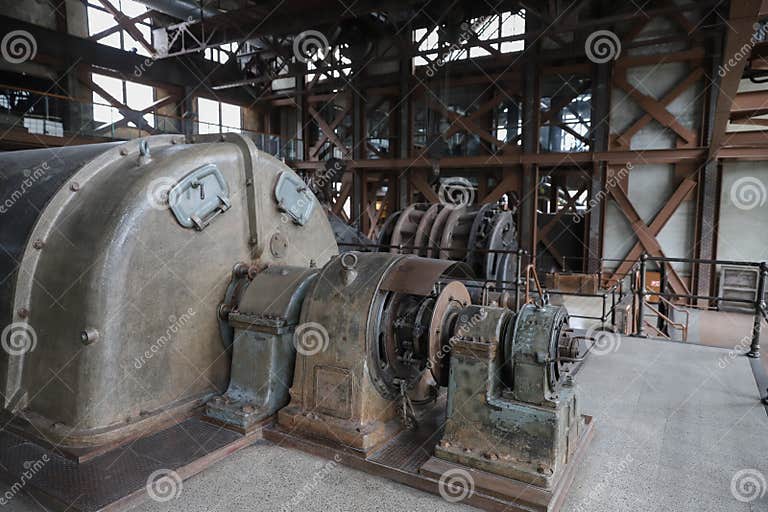 Engine of an Old Power Plant Stock Image - Image of electrical, retro ...
