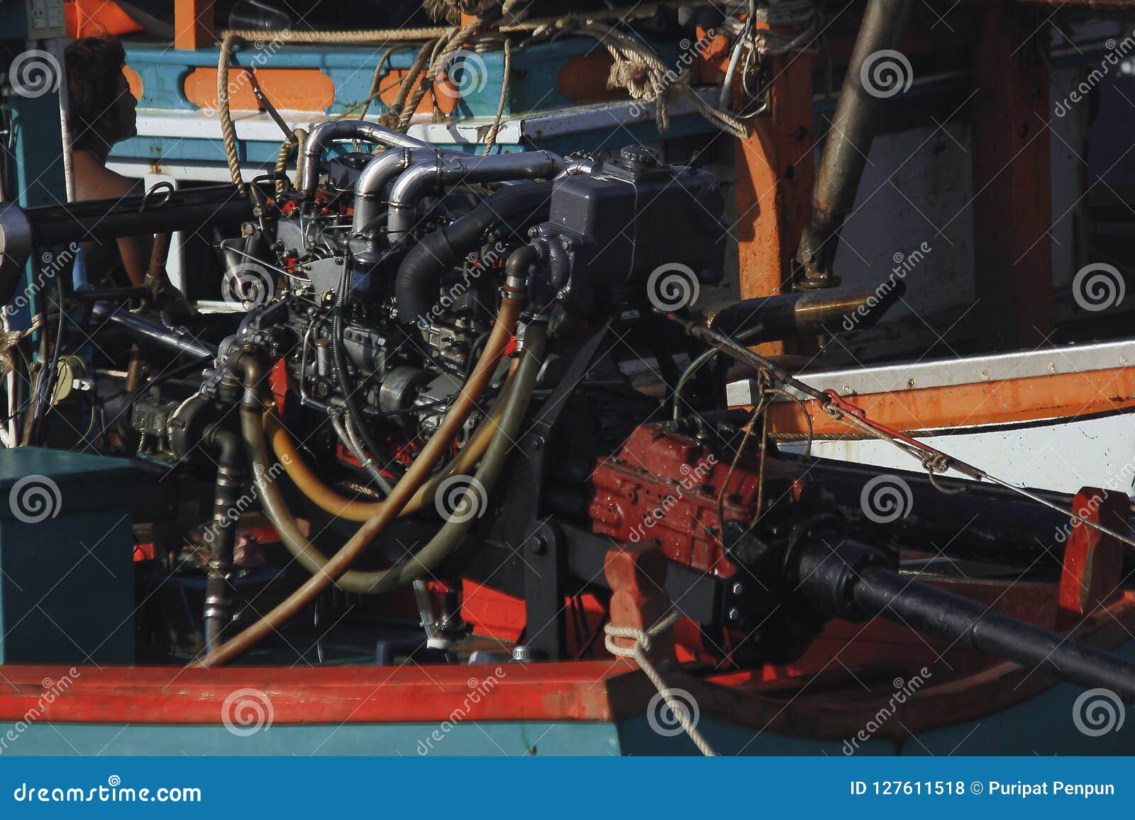 Engine of the old ship stock photo. Image of design - 127611518