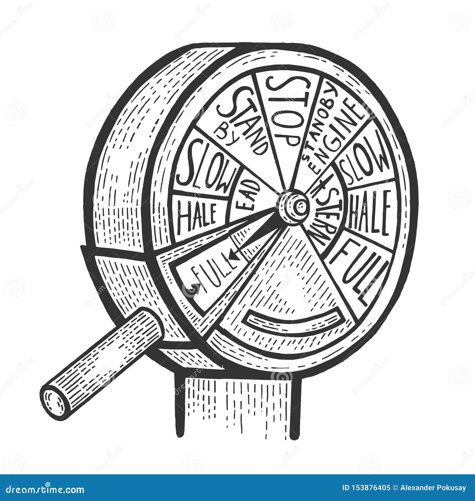 Engine Order Telegraph Sketch Engraving Vector Stock Vector ...
