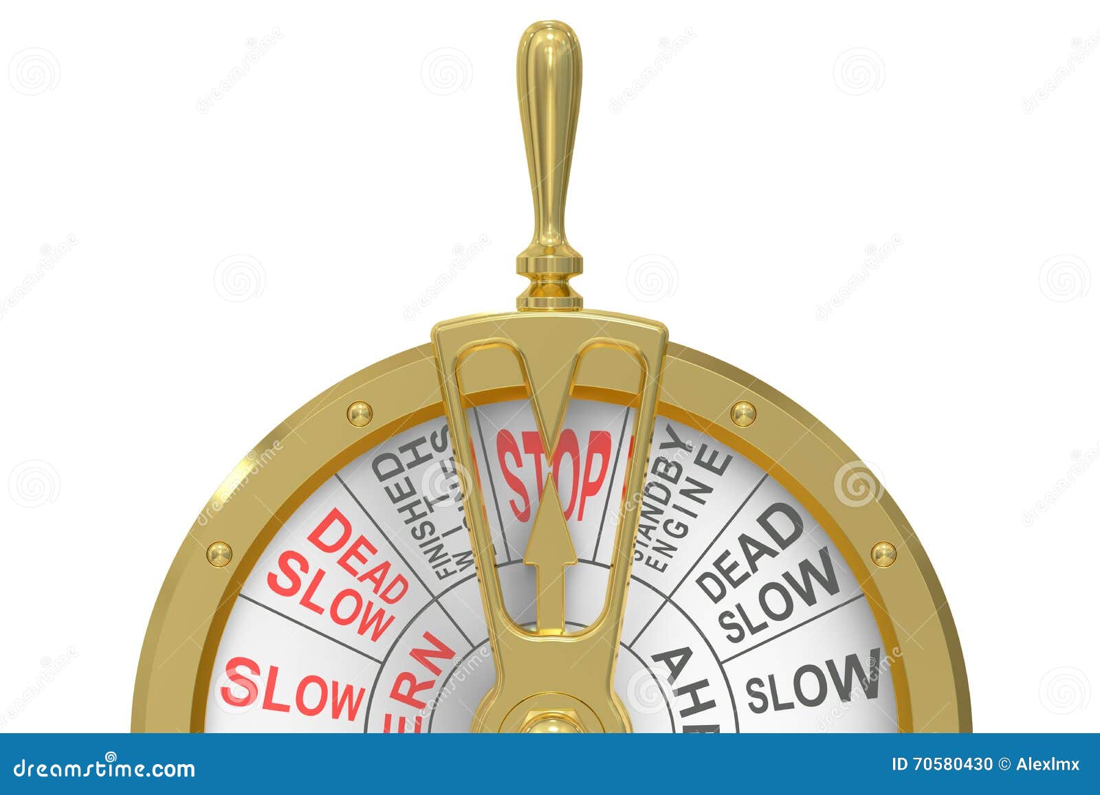 Engine Order Telegraph, Stop Concept. 3D Rendering Stock Illustration ...