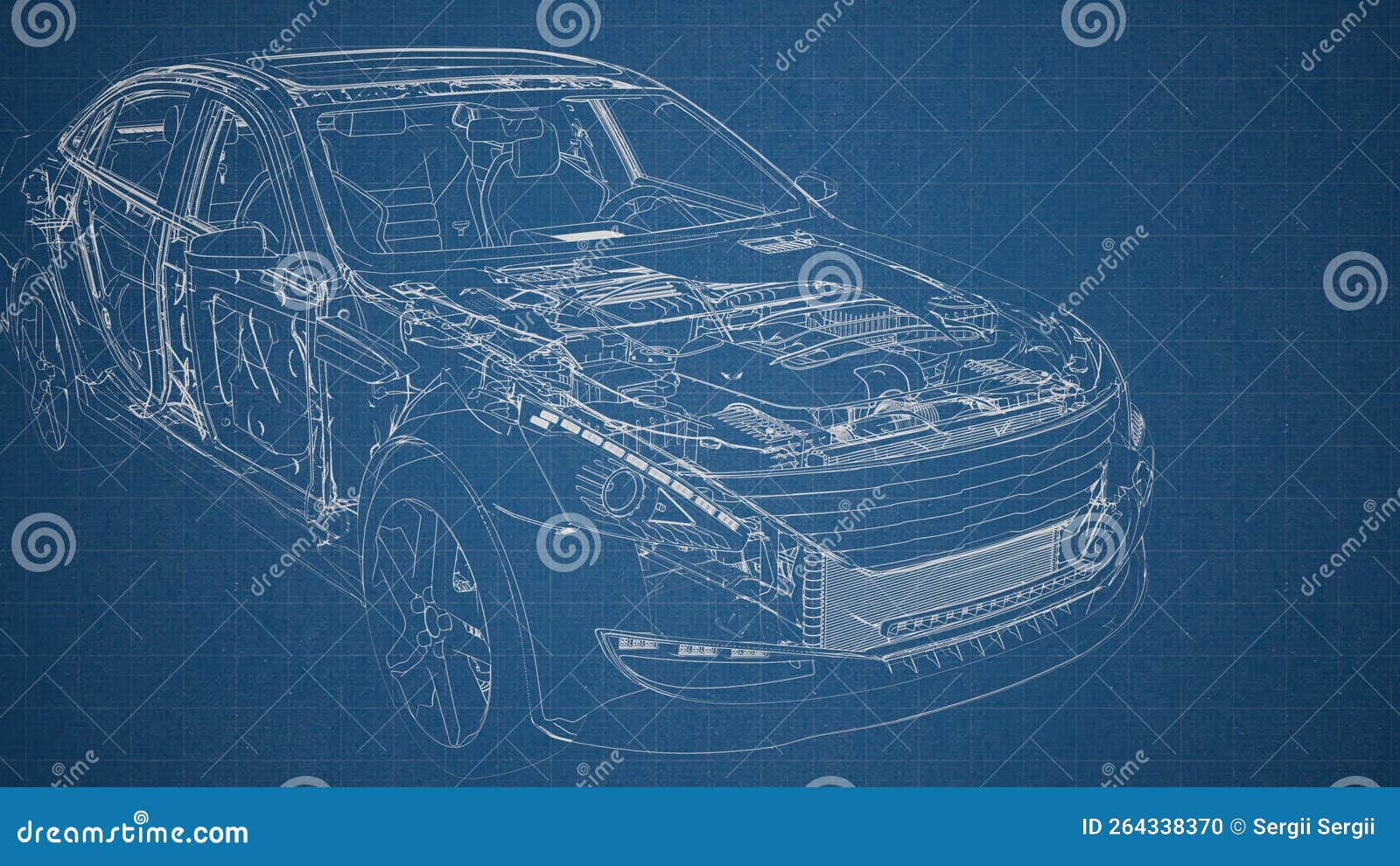 Engine and Other Parts Visible in Car Stock Illustration - Illustration ...