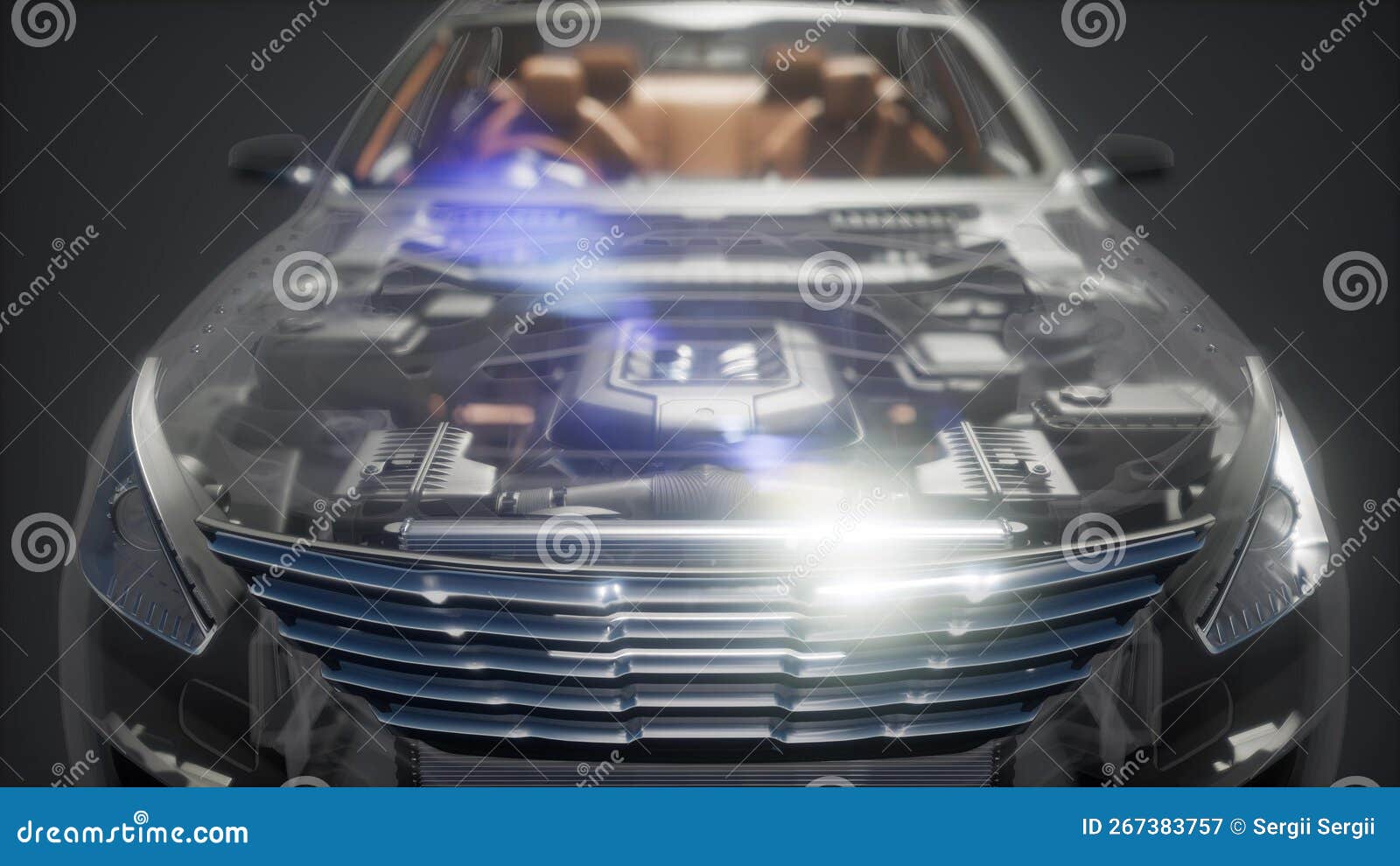 Engine and Other Parts Visible in Car Stock Illustration - Illustration ...