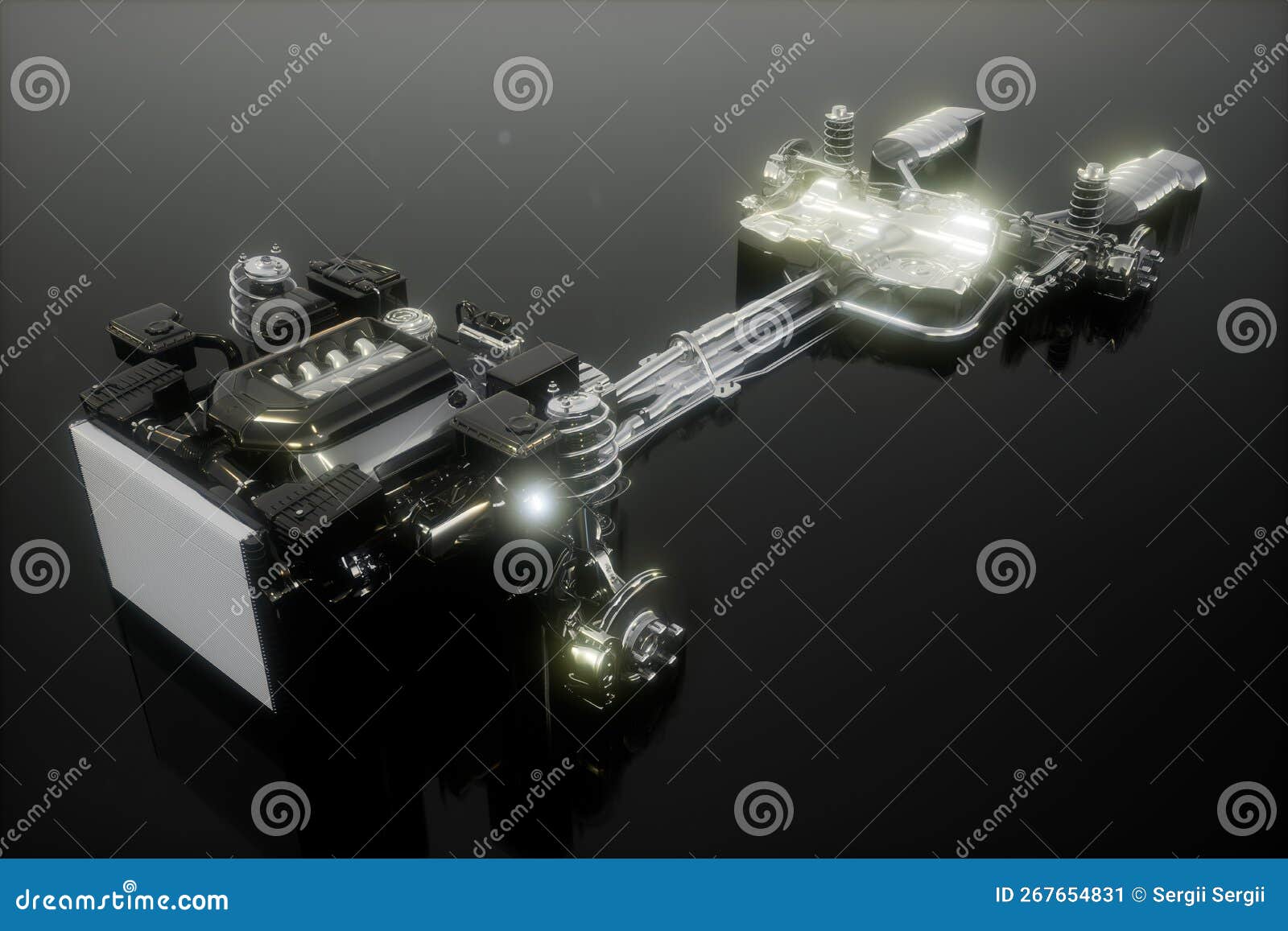 Engine and Other Parts Visible in Car Stock Image - Image of industry ...