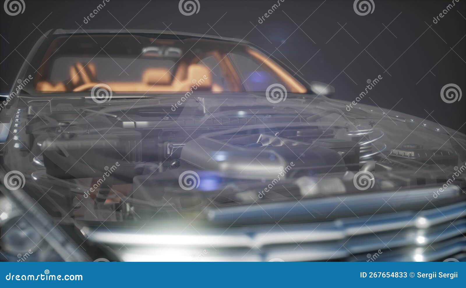 Engine and Other Parts Visible in Car Stock Image - Image of machinery ...