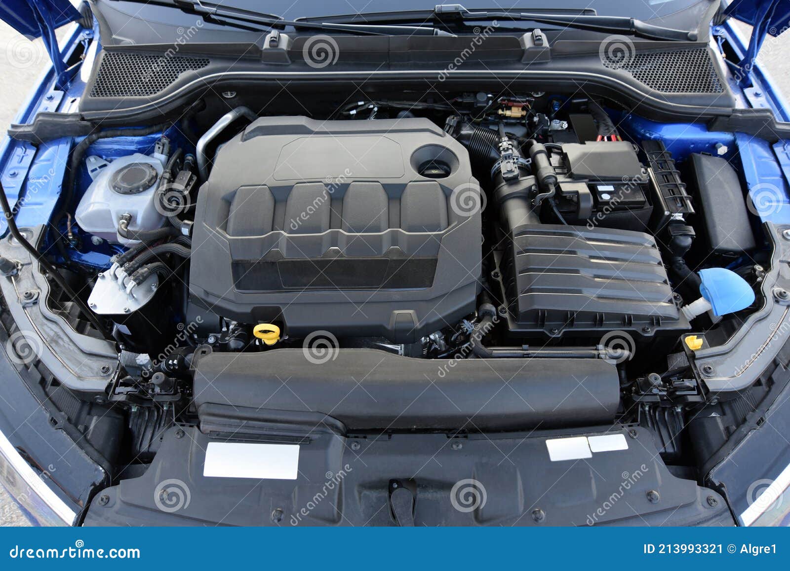 Engine in a passenger car stock image. Image of power - 213993321