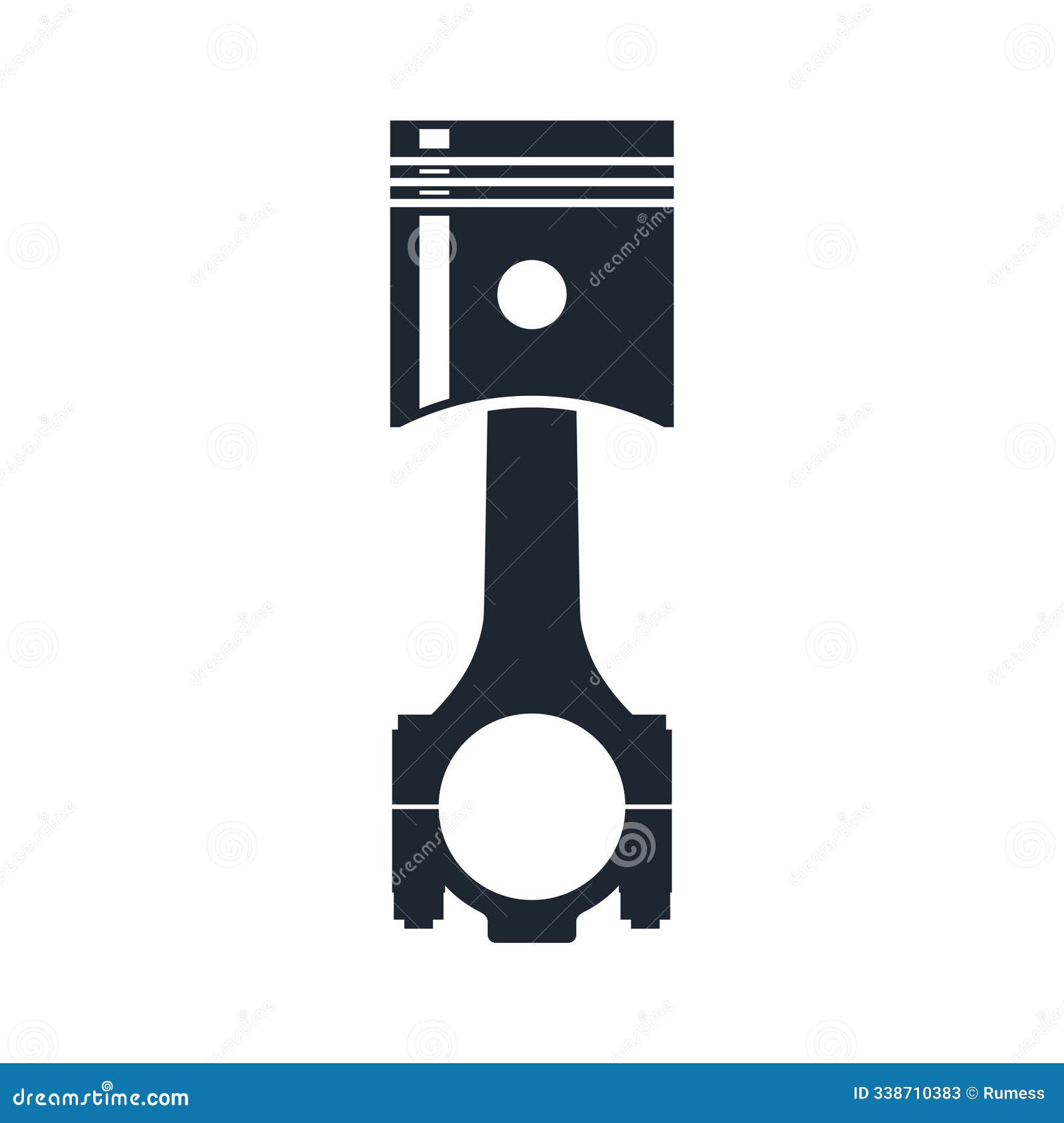 Piston With A Connecting Rod Part Of A Car Engine Black Outline ...