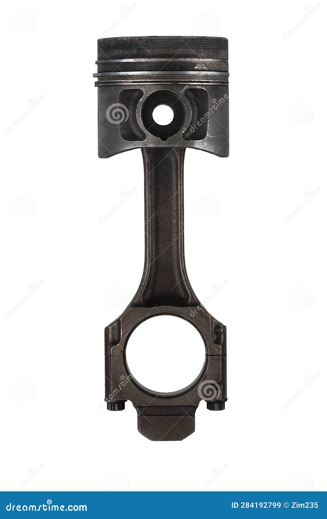 Engine Piston with Connecting Rod Isolated on White Stock Image - Image ...
