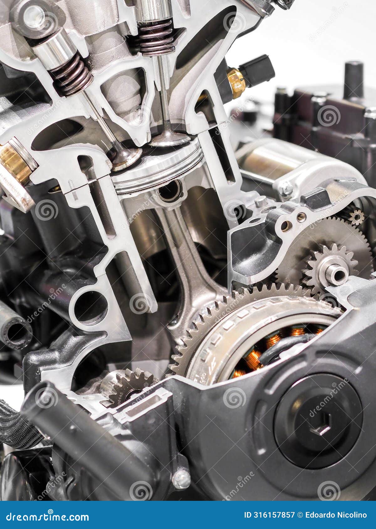 Engine Piston and Cylinder Close Up Stock Image - Image of engine ...