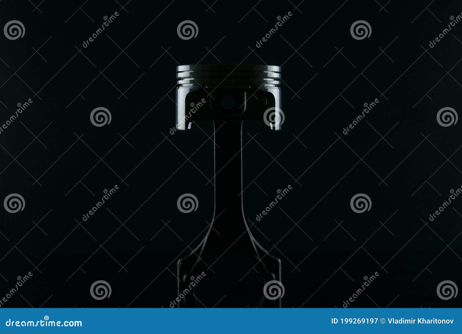 Engine Piston on Dark Background and Glass Table Stock Image - Image of ...