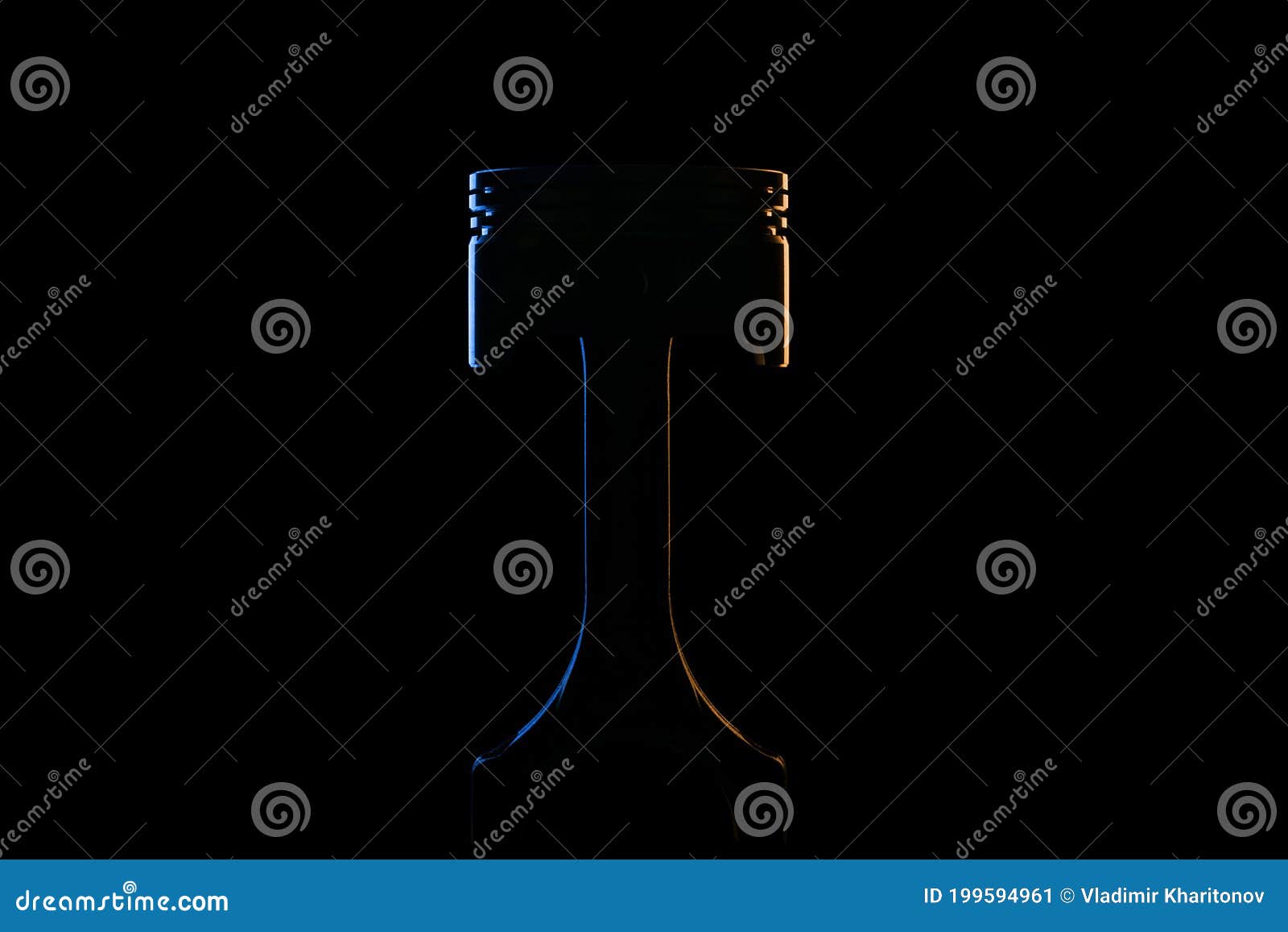 Engine Piston on Dark Background and Glass Table Stock Image - Image of ...