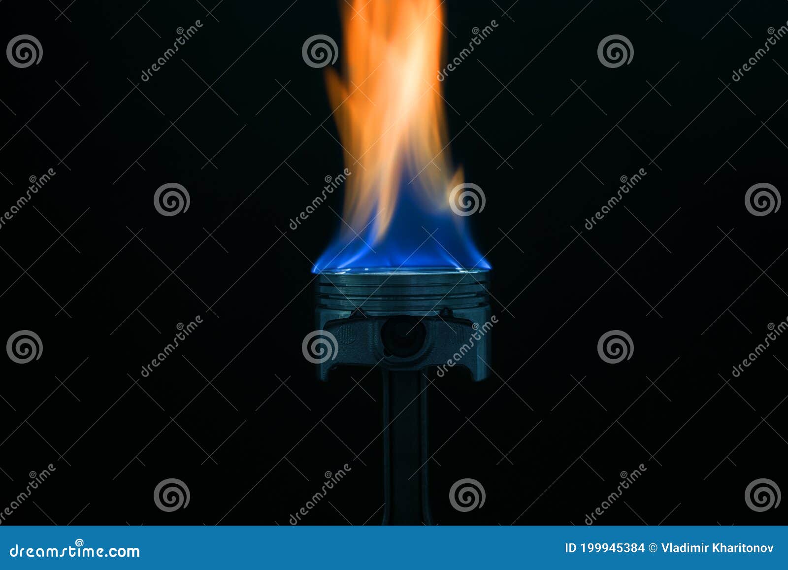 Engine Piston on Dark Background and Glass Table Stock Photo - Image of ...