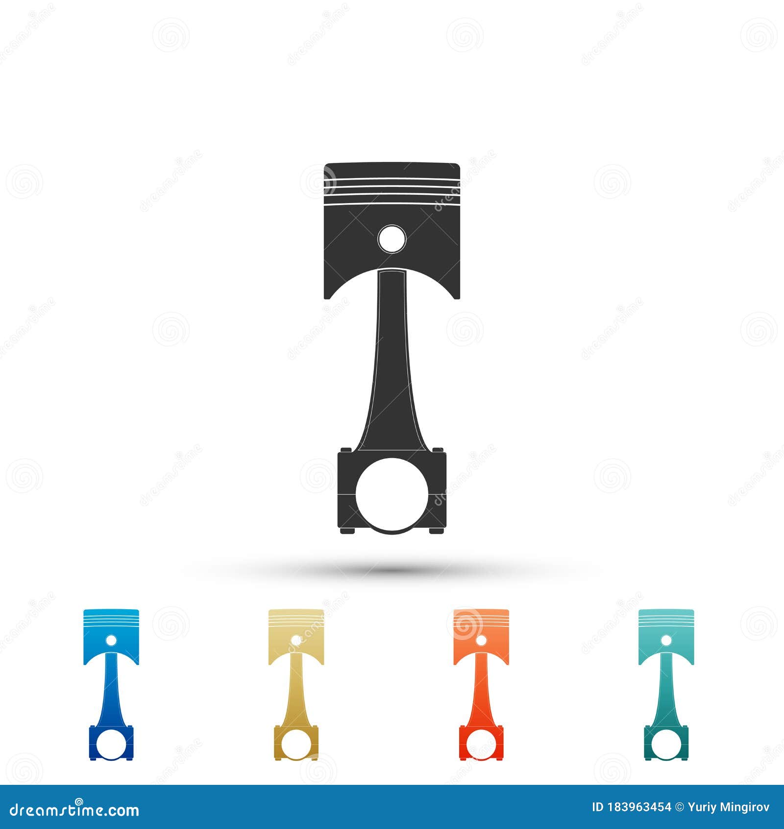 Engine Piston Icon Isolated on White Background. Car Engine Piston Sign ...