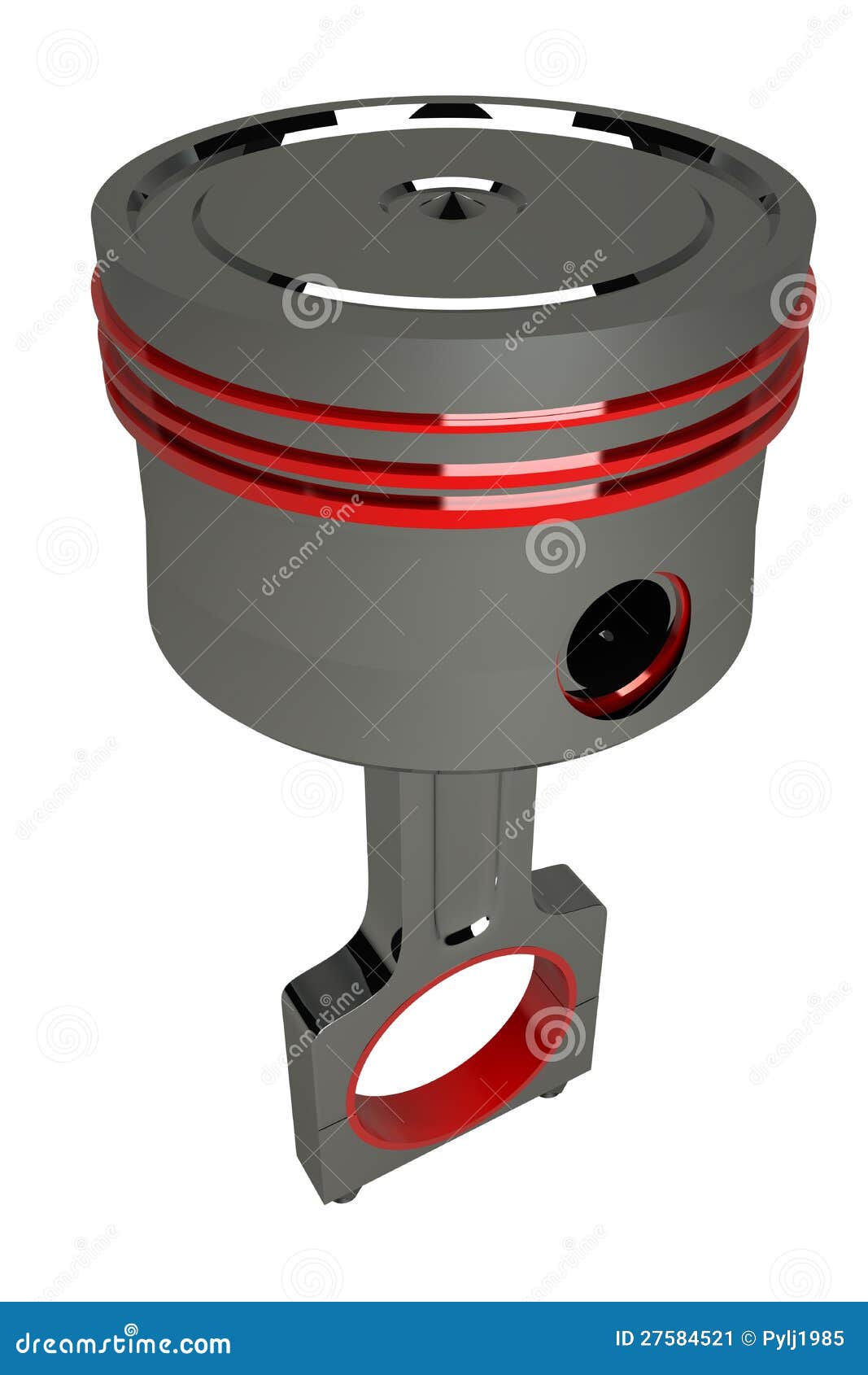 Engine Piston Isolated on White - 3d Render Stock Illustration ...