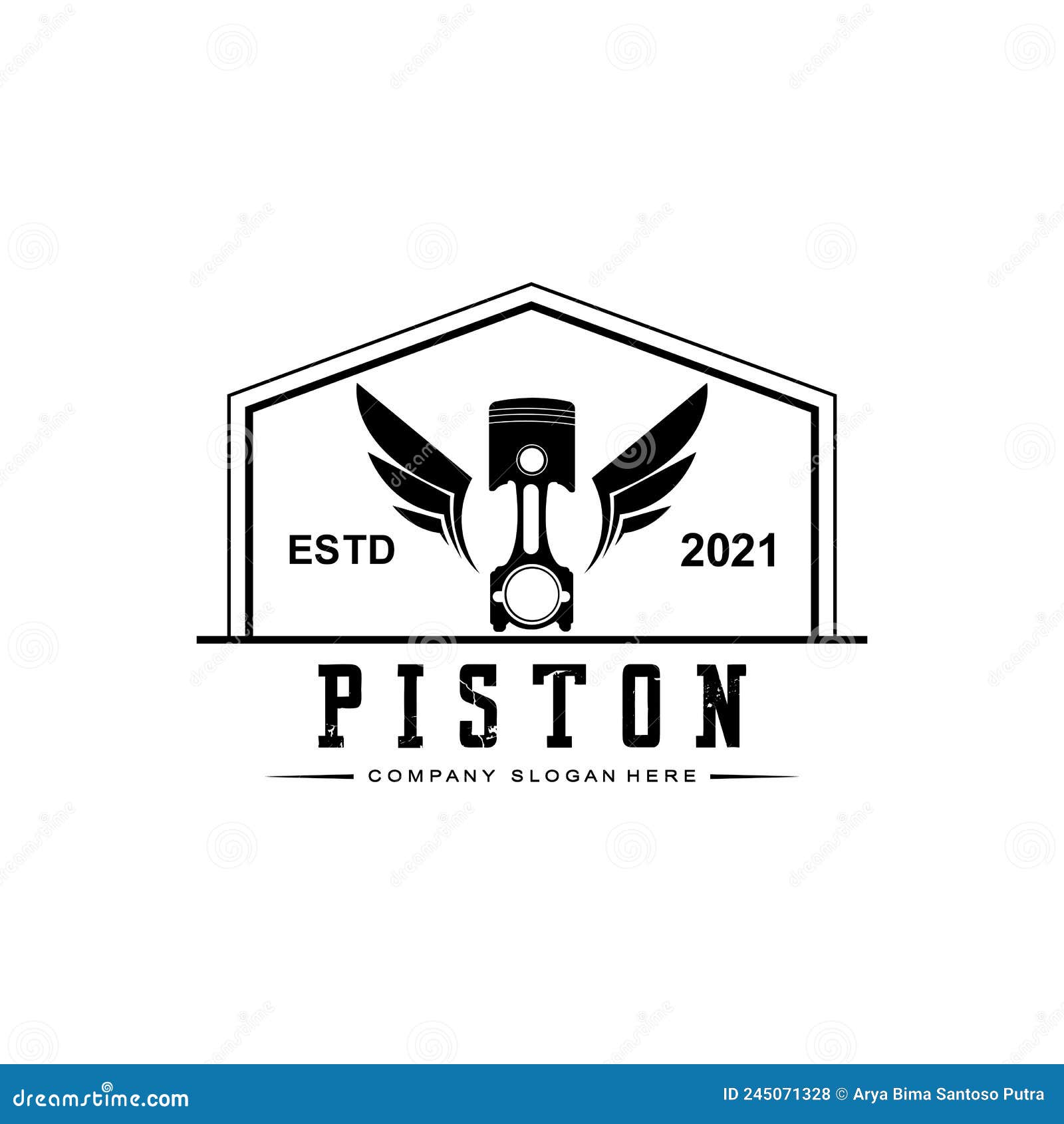 Engine Piston Logo Icon Vector Car Vehicle, Drive Tool, Retro ...