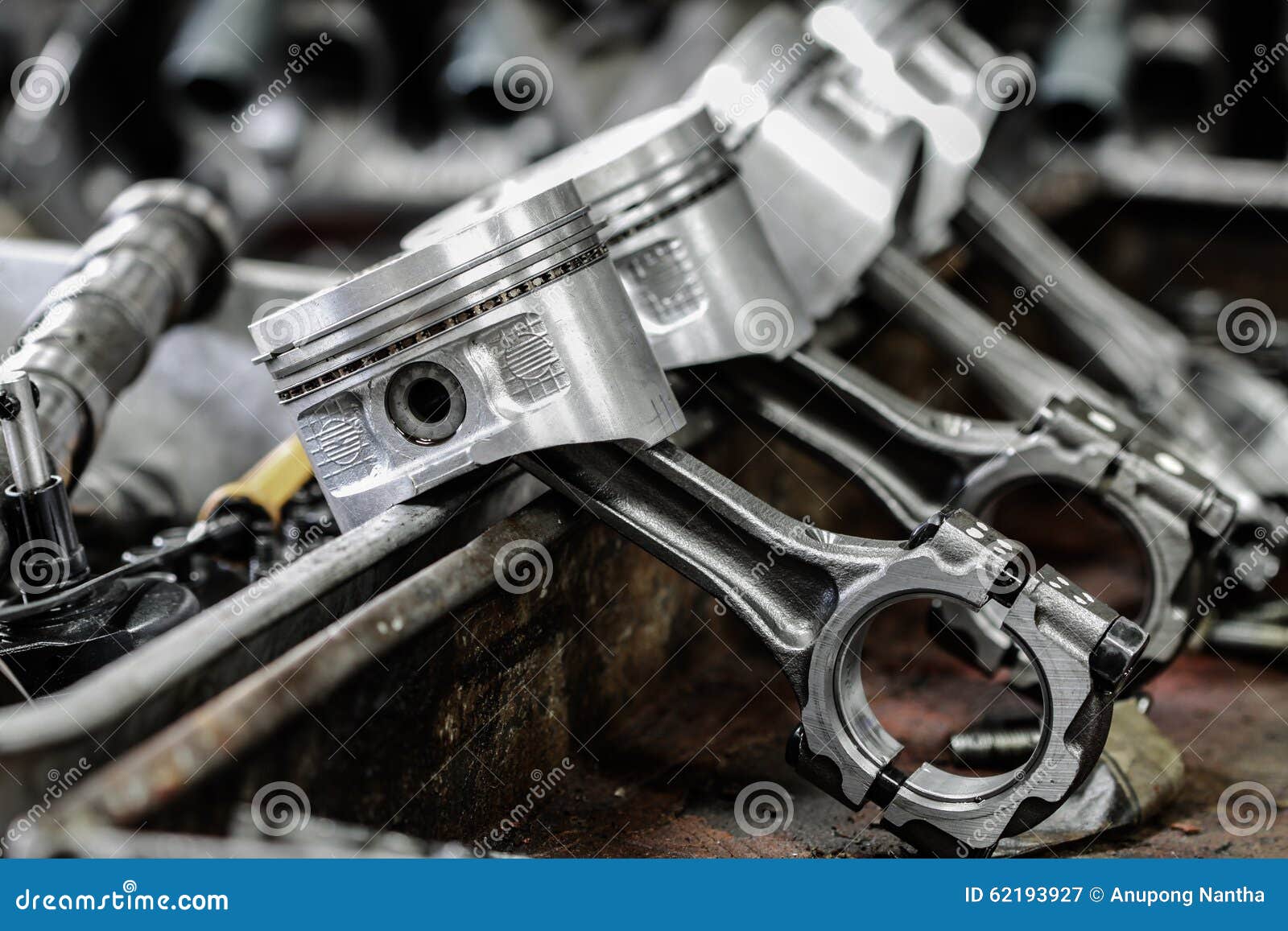 Engine Piston Removed from the Engine Bore for Repair, Machine ...