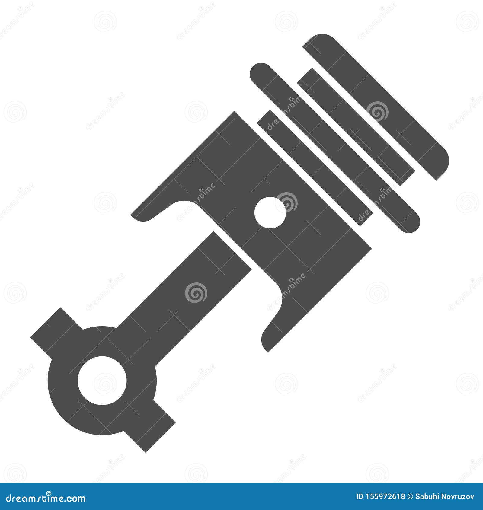 Engine Piston Solid Icon. Auto Piston Vector Illustration Isolated on ...