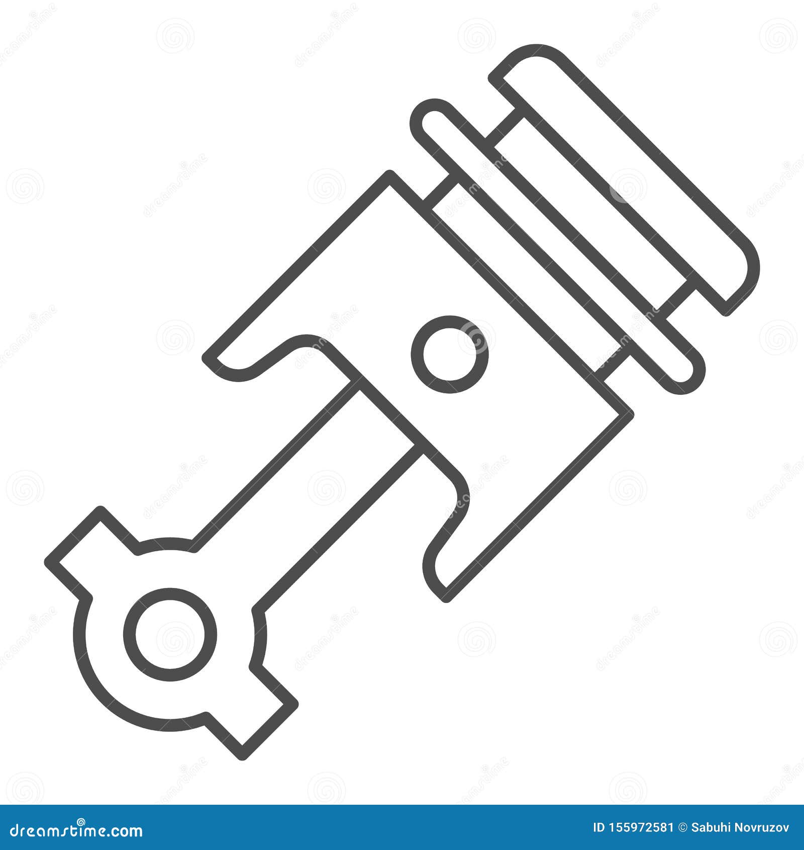 Engine Piston Thin Line Icon. Auto Piston Vector Illustration Isolated ...