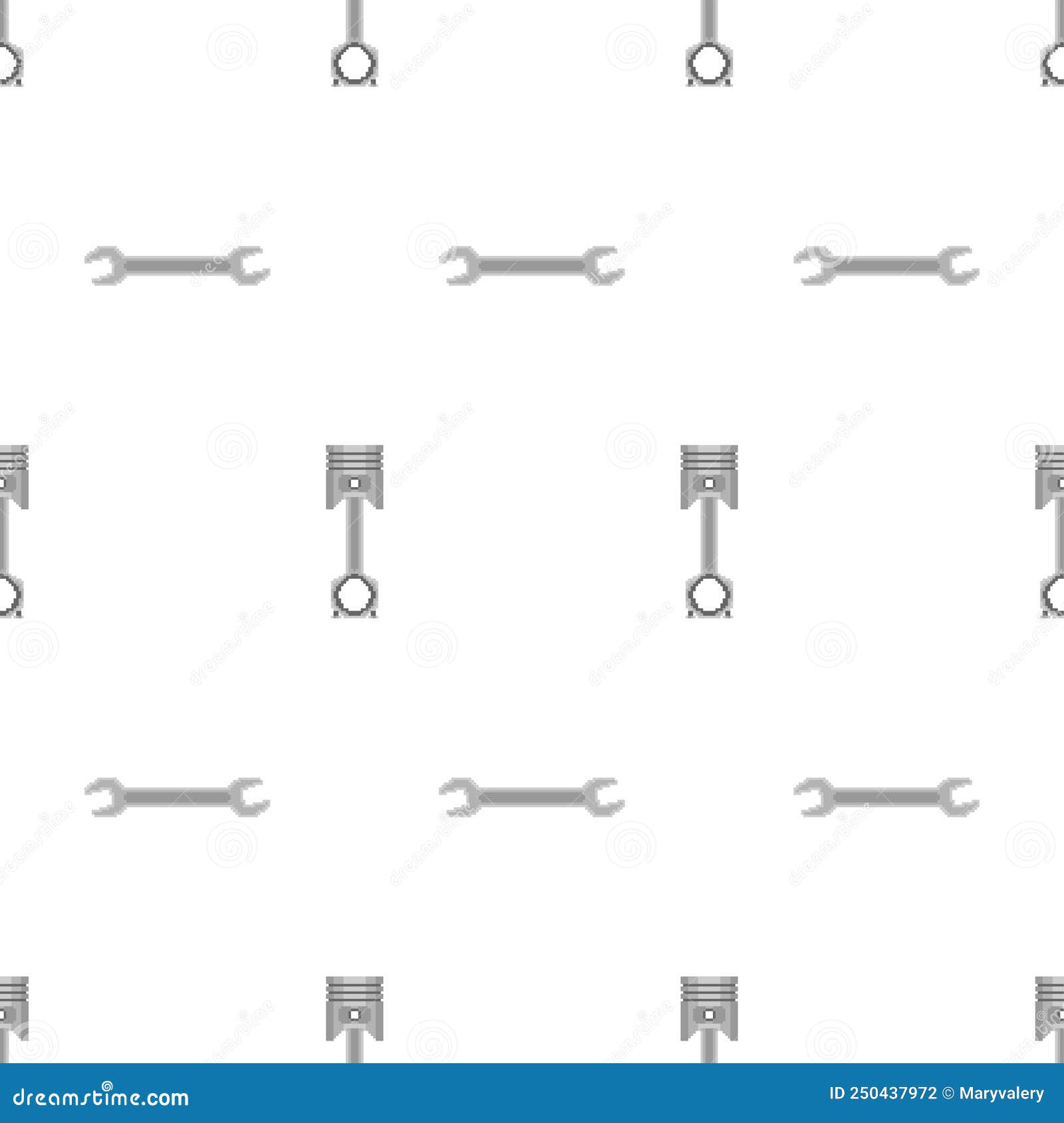Engine Piston And Wrench Pixel Art Pattern Seamless. 8 Bit Motorcycle ...