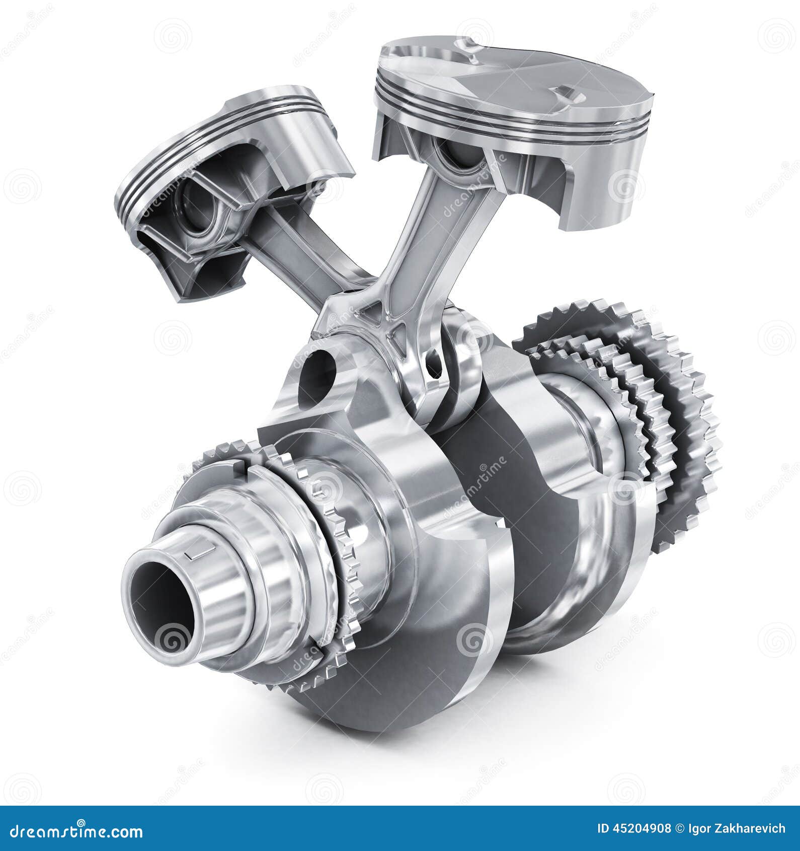 V6 Engine Pistons Isolated On White Royalty-Free Stock Photography ...