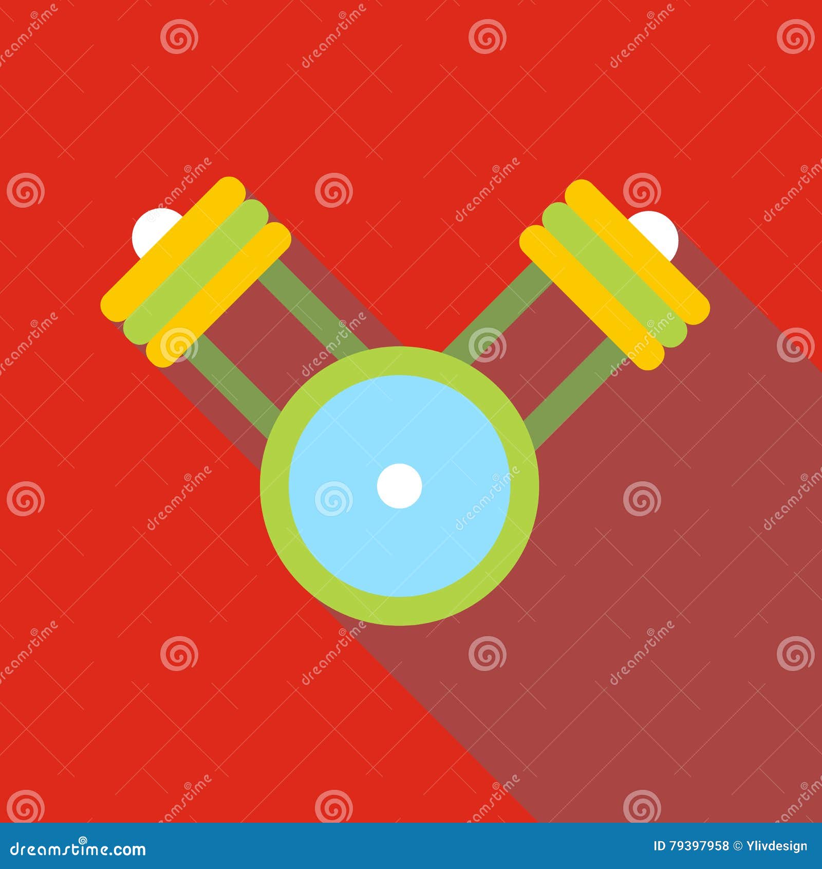 Engine Pistons on a Crankshaft Icon, Flat Style Stock Vector - Illustration of iron, machine ...