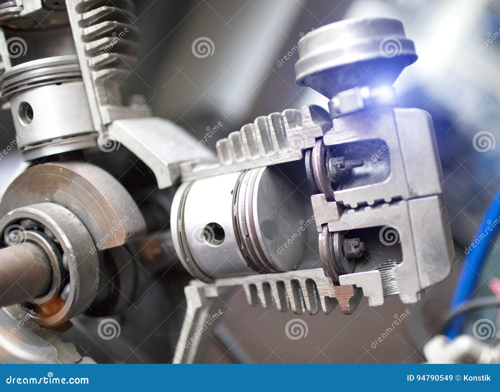 Engine Pistons in a Section, are Visible Internal Details Stock Image ...