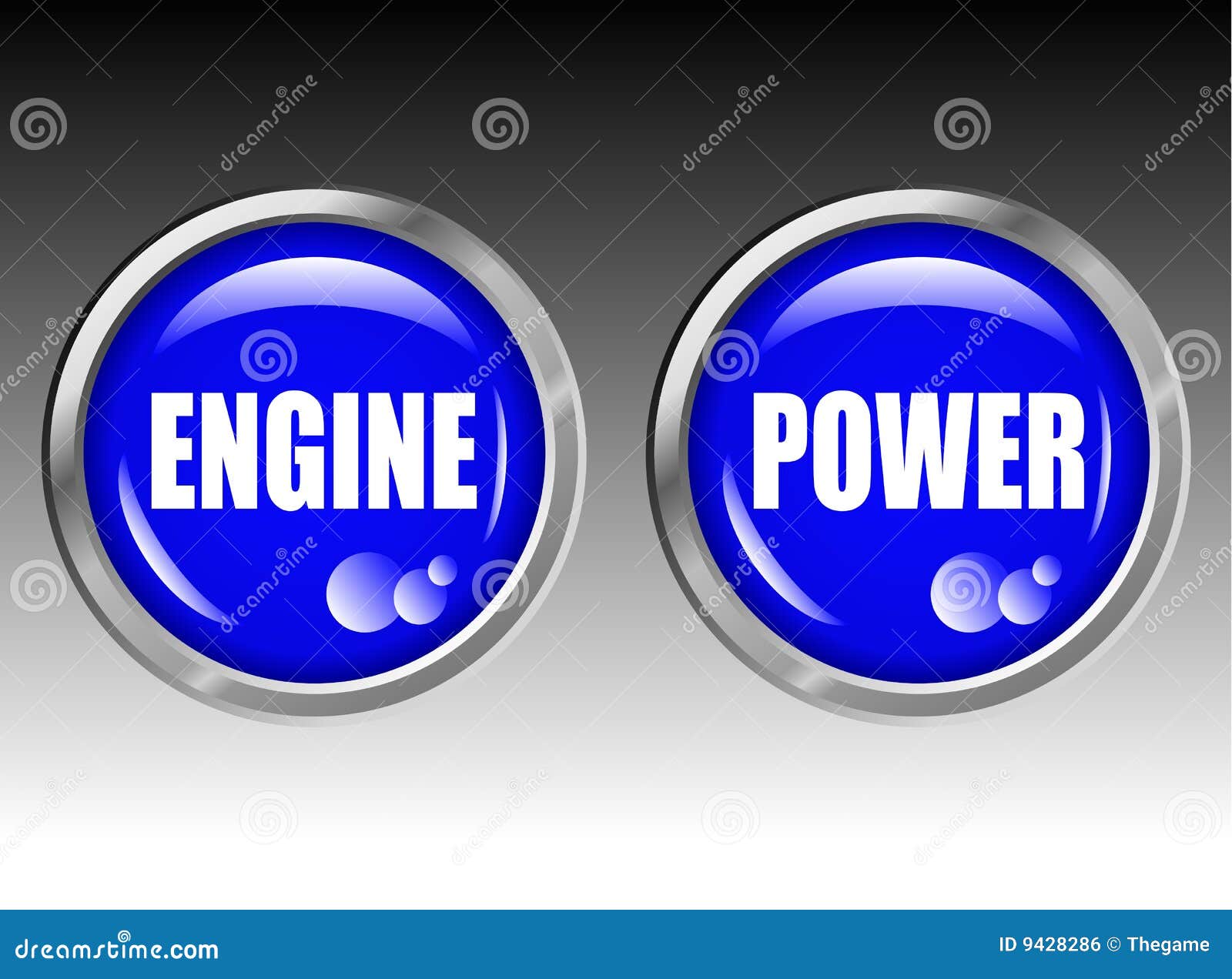 Engine Power Buttons stock vector. Illustration of glossy - 9428286