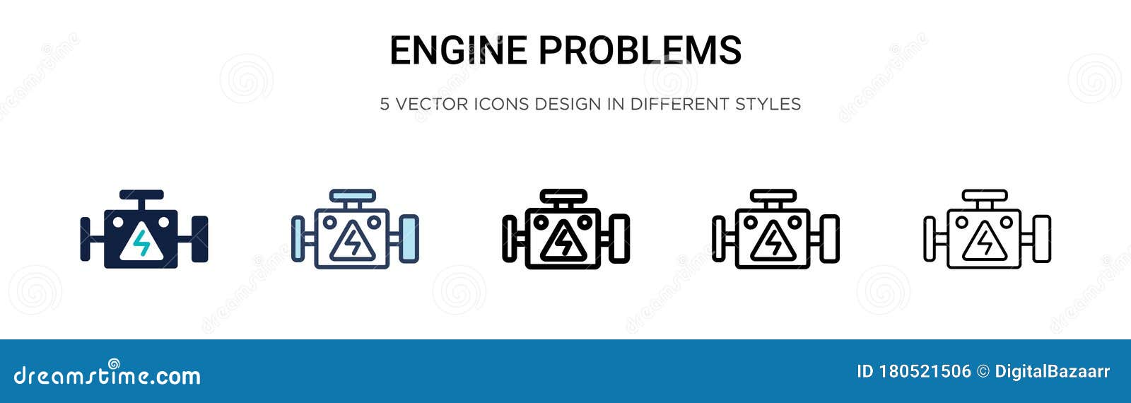 Engine Problems Icon in Filled, Thin Line, Outline and Stroke Style ...