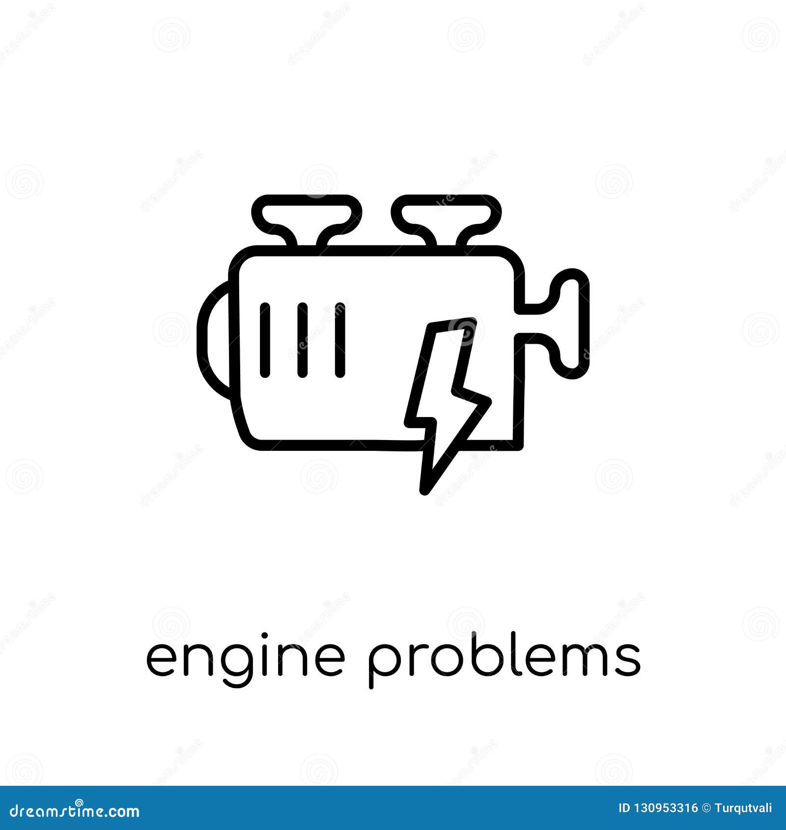 Engine Problems Icon. Trendy Modern Flat Linear Vector Engine Pr Stock ...