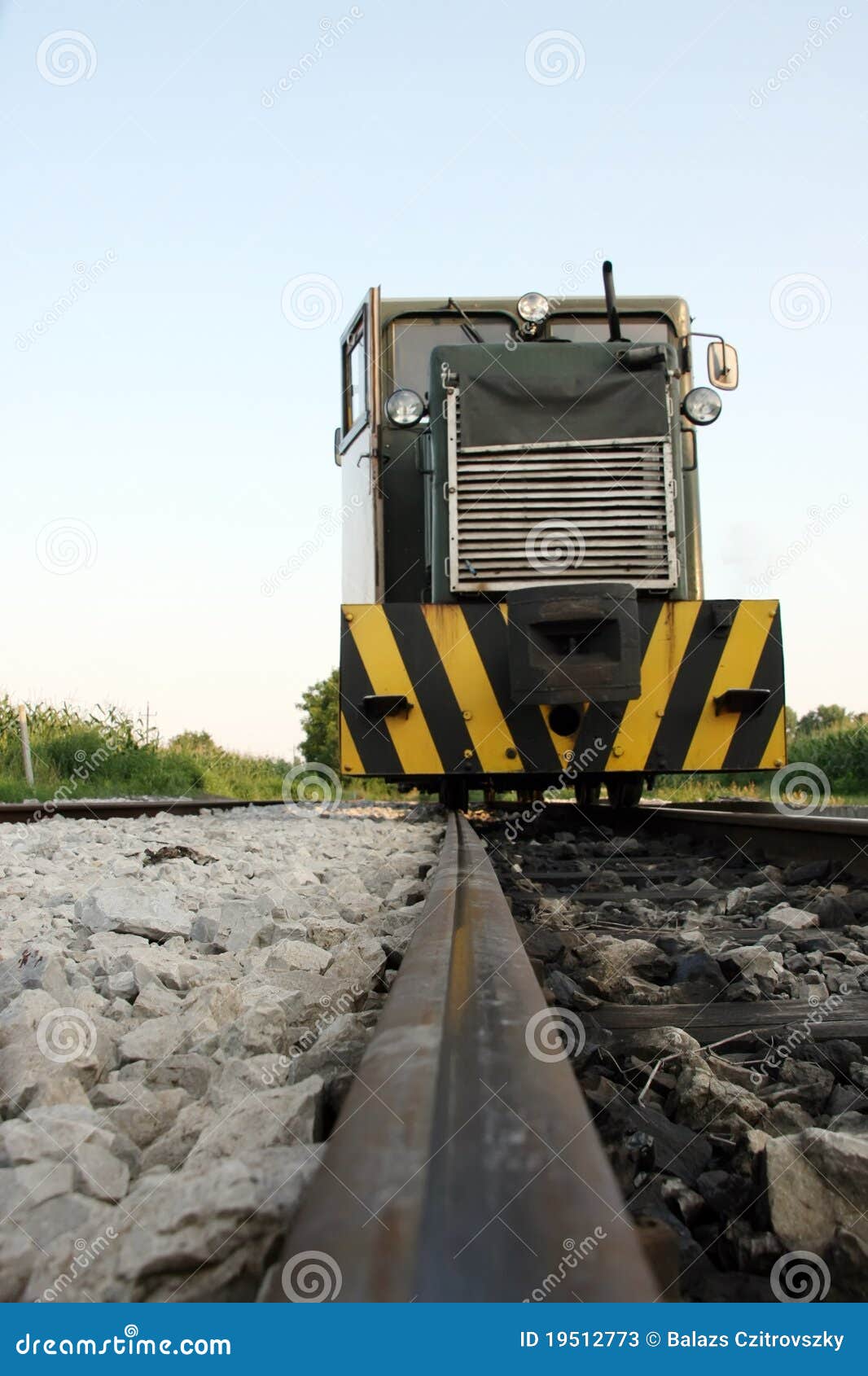 Engine in rails stock image. Image of strong, metal, high - 19512773