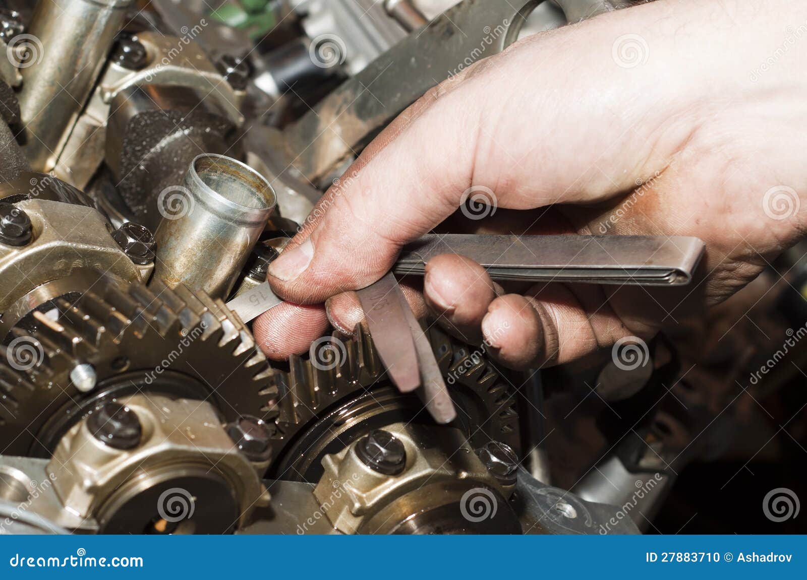 Engine repair close up. stock photo. Image of fuel, profession - 27883710
