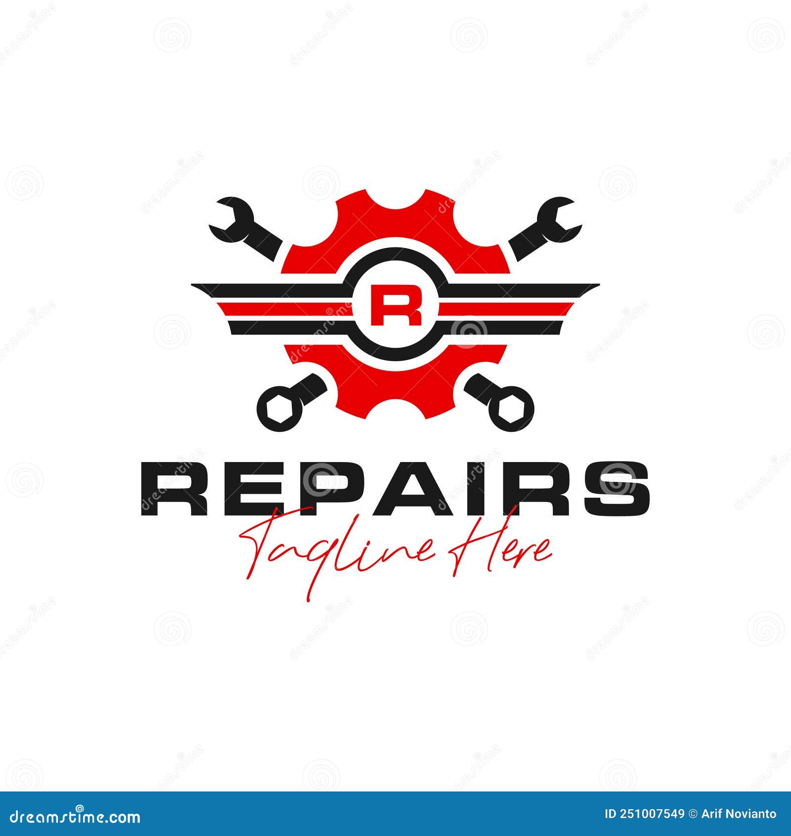 Engine Repair Illustration Logo Design Stock Vector - Illustration of ...