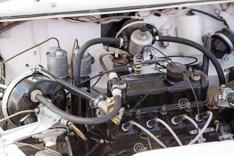 Engine of retro automobile stock image. Image of classic - 42228611