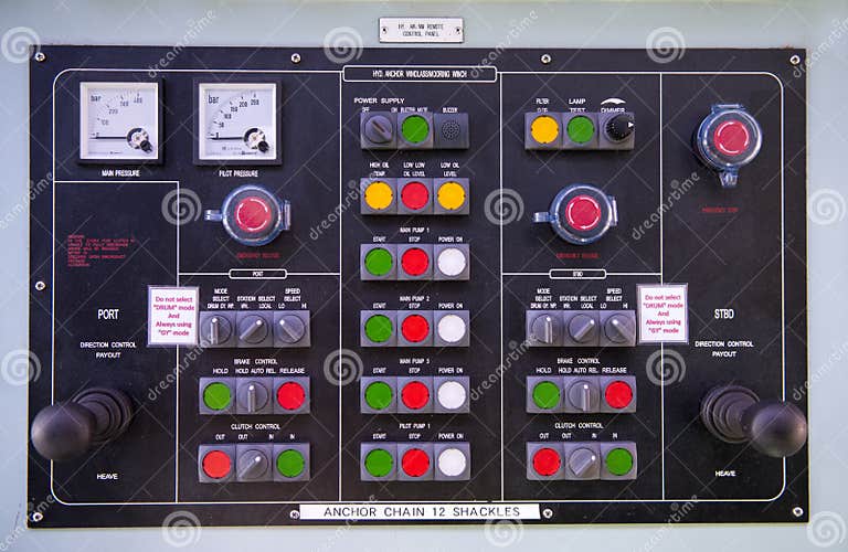 Engine Room Console Control Panel on Tanker . Stock Photo - Image of ...