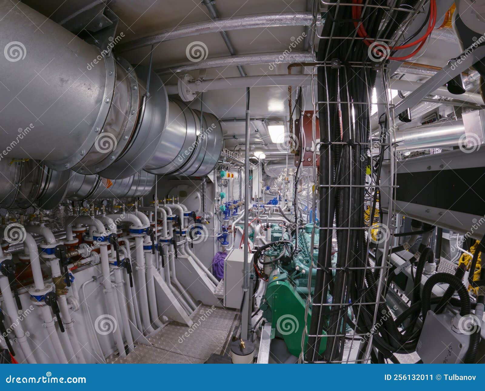 Engine Room on a River Vessel Stock Image - Image of technology, vessel ...