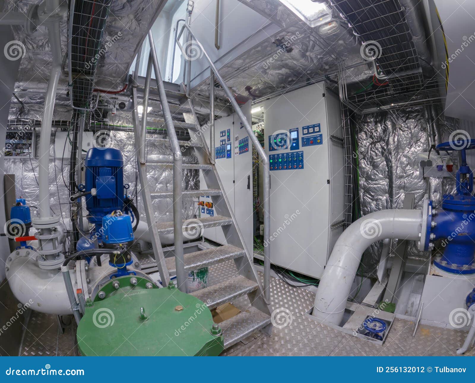 Engine Room on a River Vessel Stock Photo - Image of plant, industrial ...