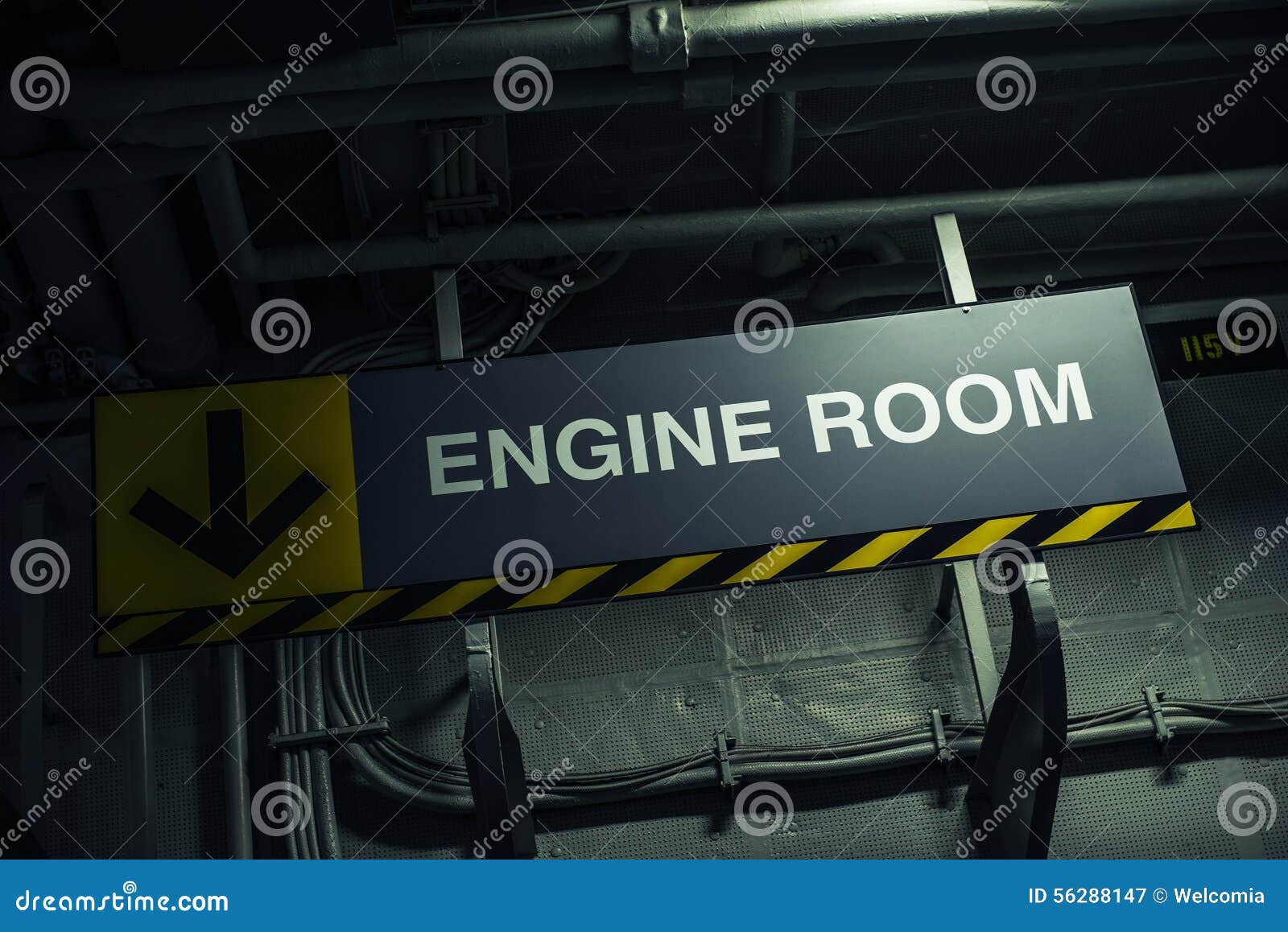 Engine Room Sign stock image. Image of pipeline, arrow - 56288147